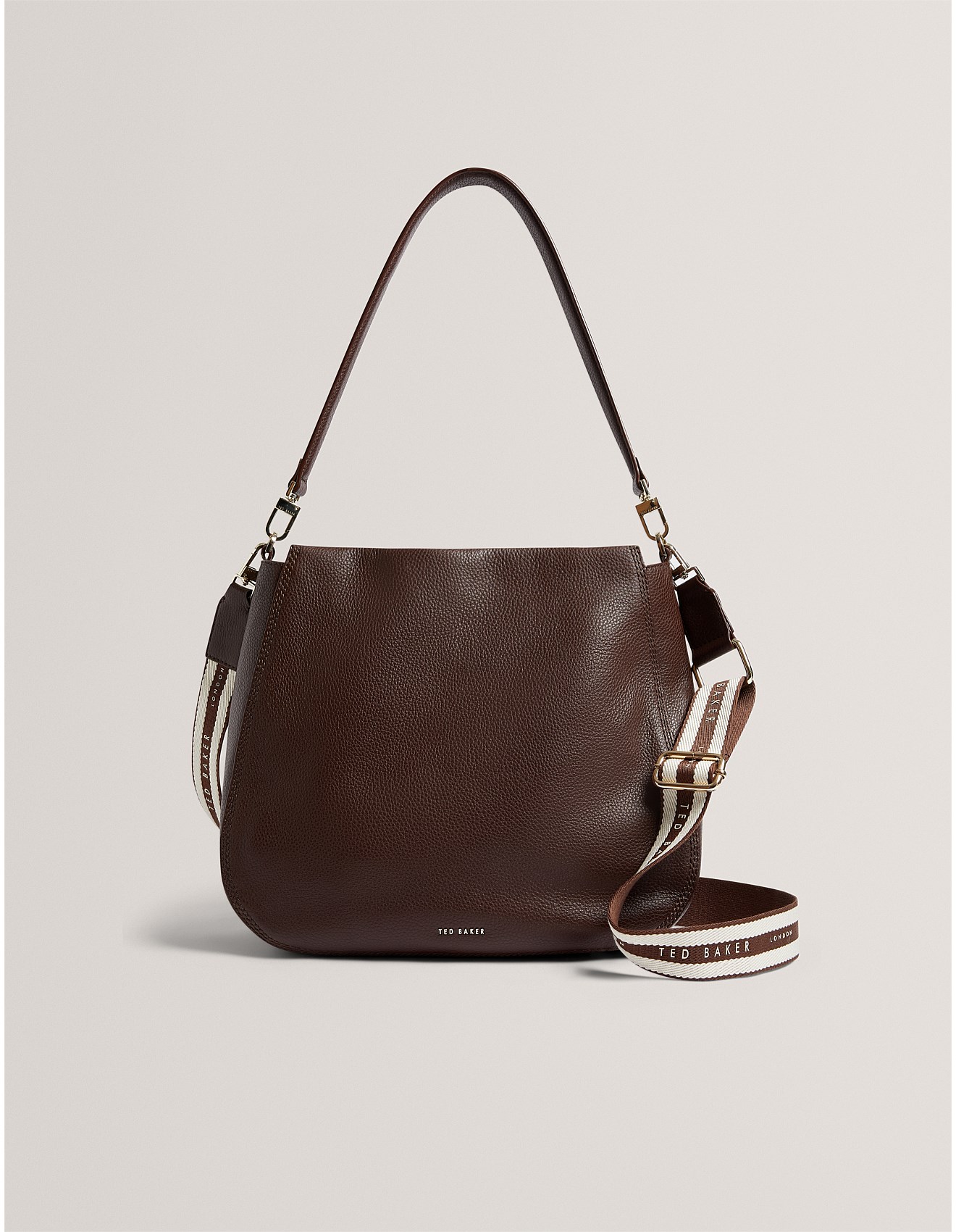 Ted Baker Willda Branded Webbing Leather Hobo | David Jones