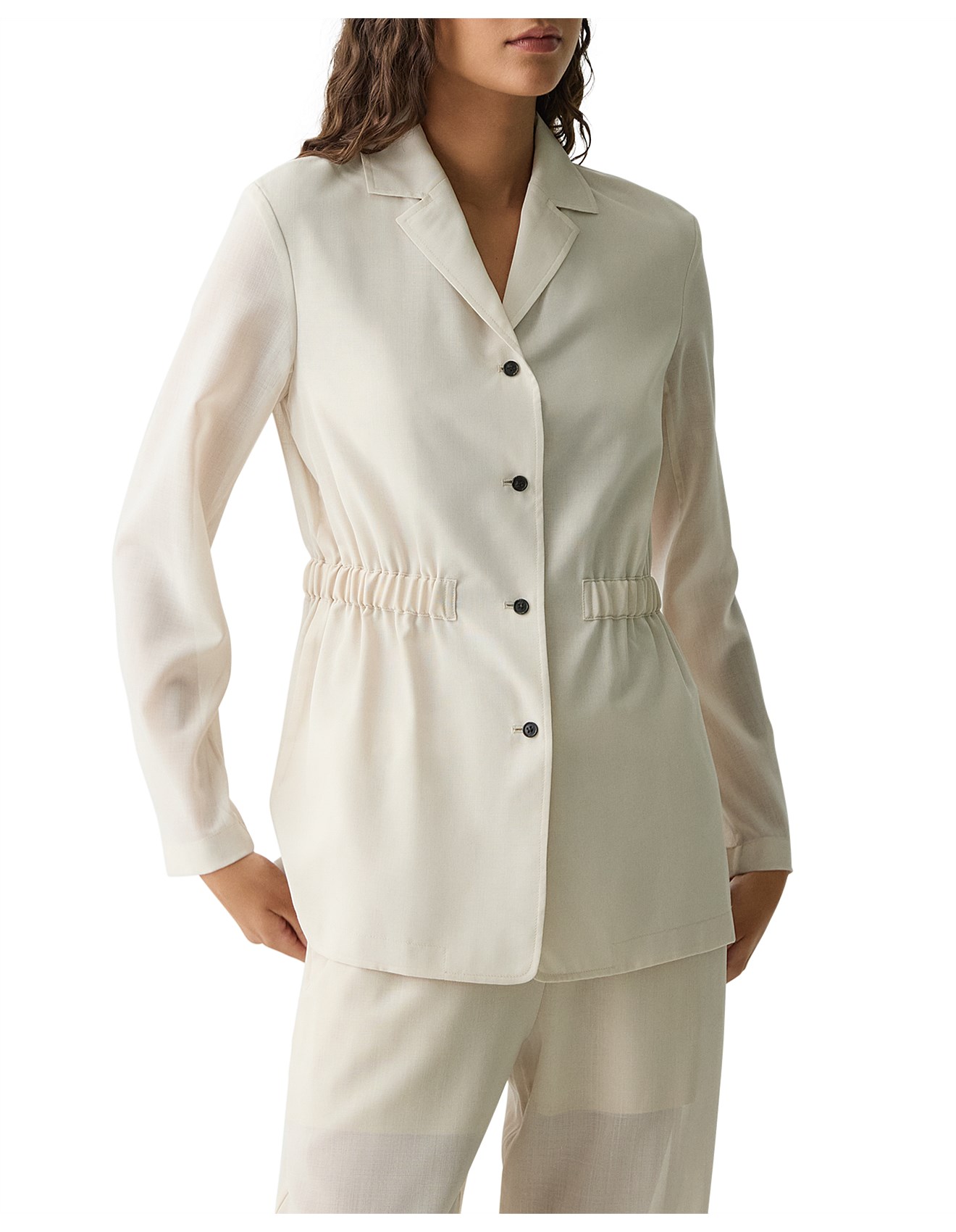 Theory Cinch Waist Jacket In Lightweight Wool | David Jones