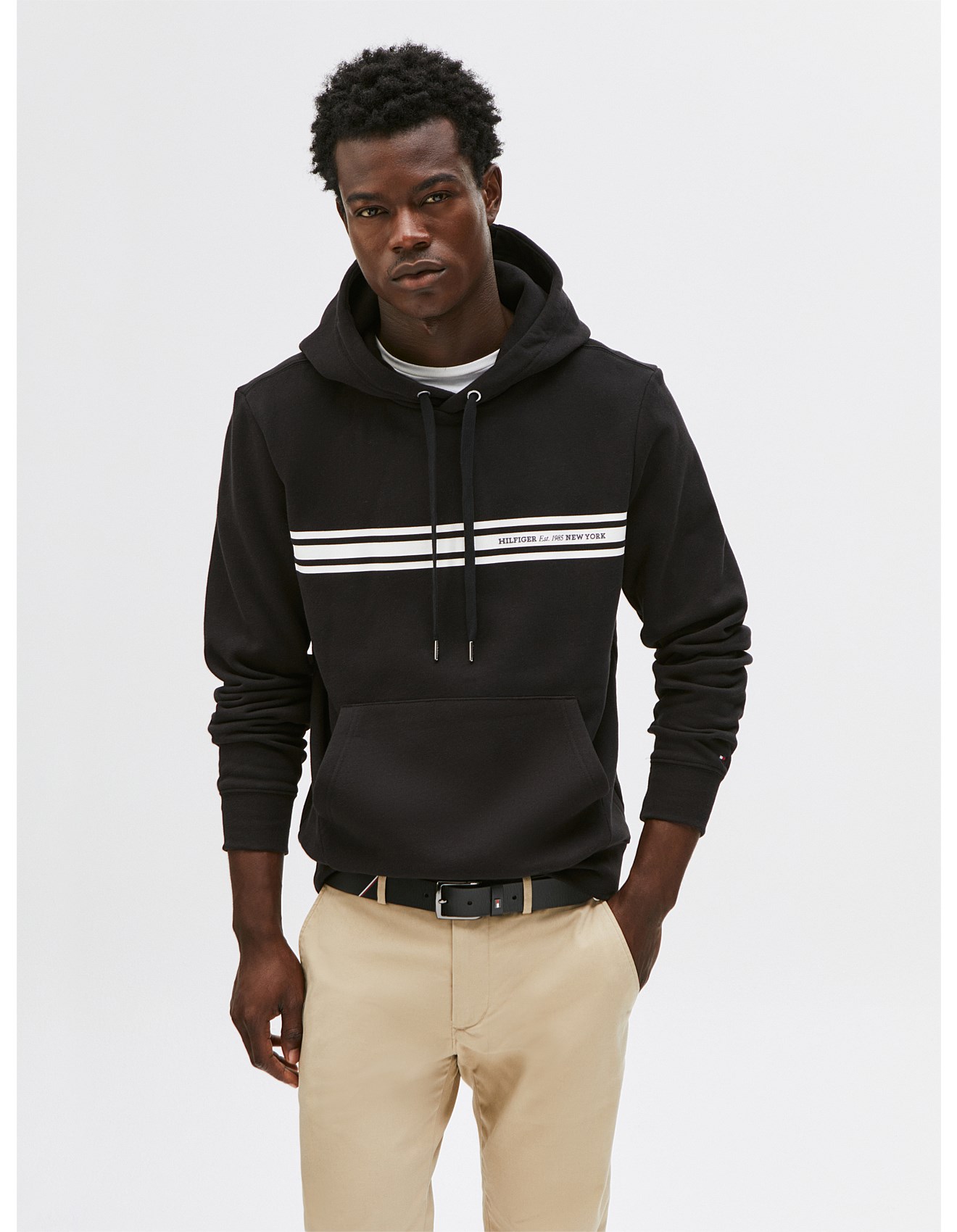 Tommy Hilfiger Central Chest Stripe Hoodie | David Jones