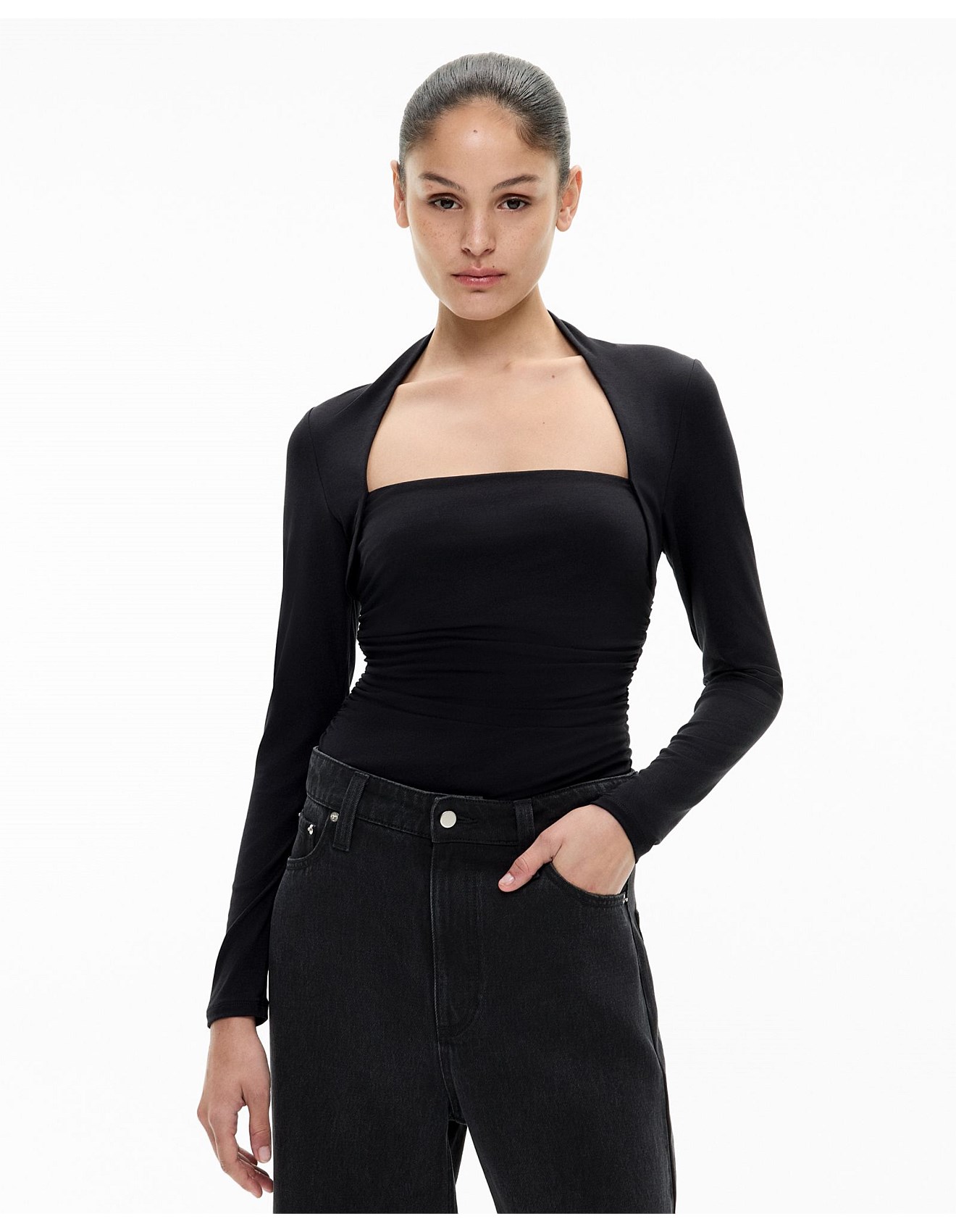 Witchery Square Neck Ruched Top | David Jones