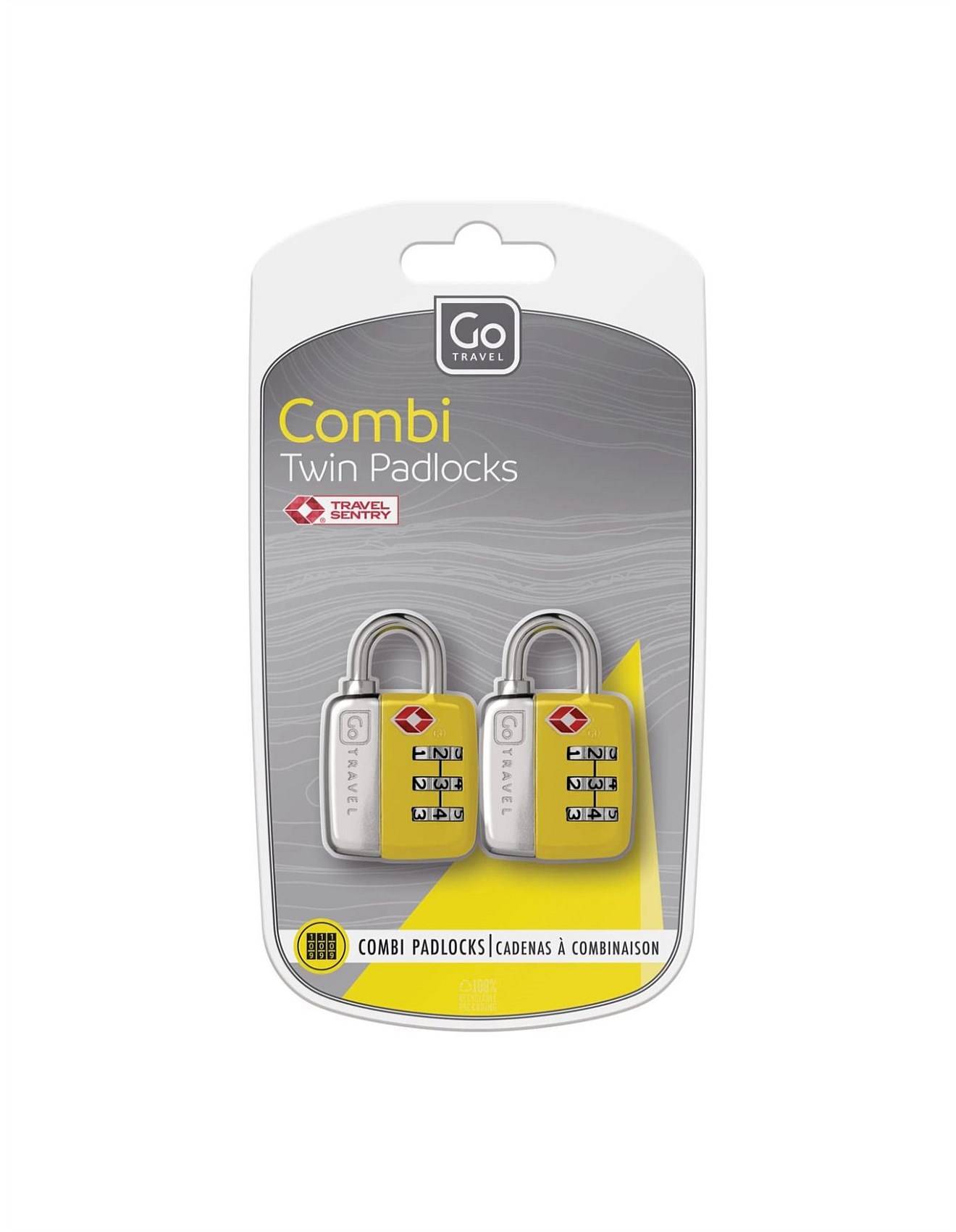 Go Travel Tsa Combi Padlocks Set Of 2 Yellow | David Jones