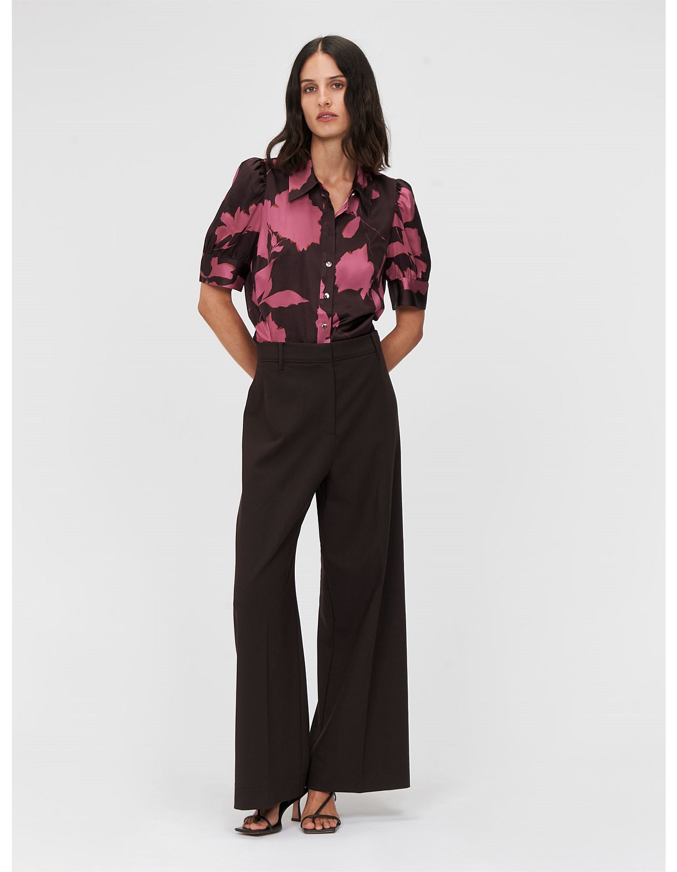 Veronika Maine Opaline Rose Satin Shirt | David Jones