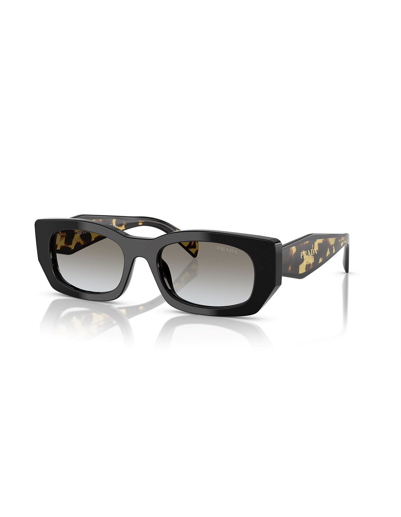 Prada Pillow Black Grey Gradient Sunglasses | David Jones