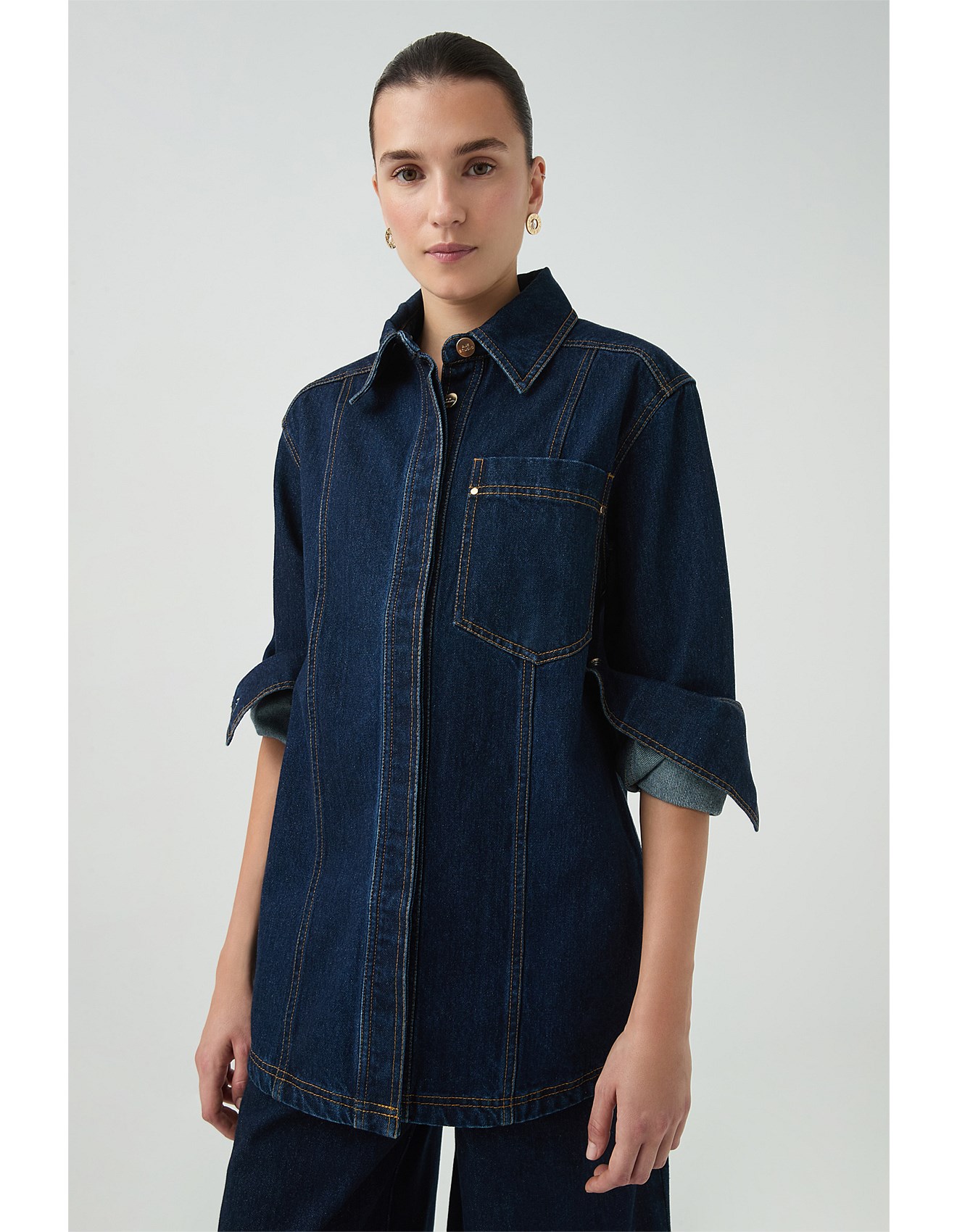 Aje Studio Junee Denim Shirt | David Jones