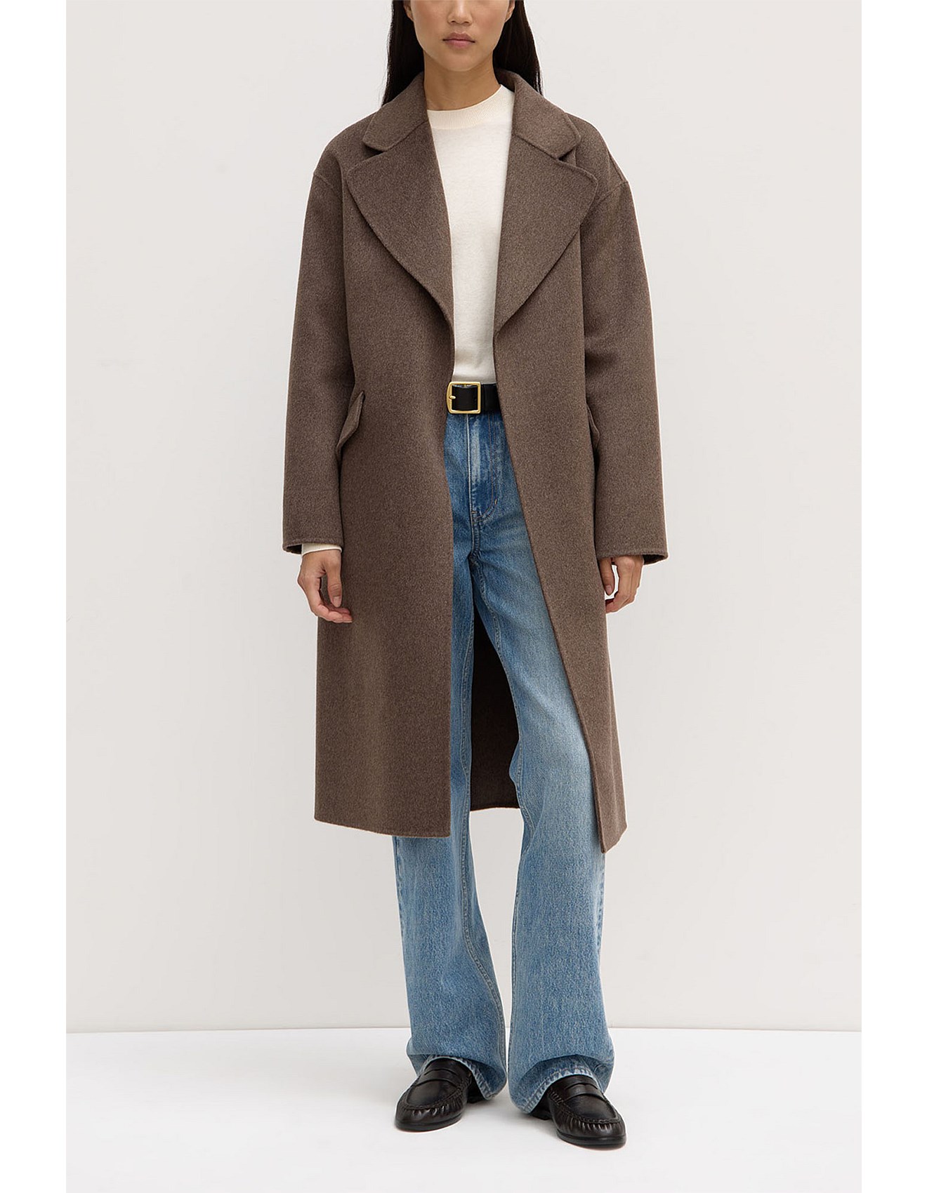 Assembly Label Sadie Single Breasted Wool Coat Cocoa Marle | David Jones
