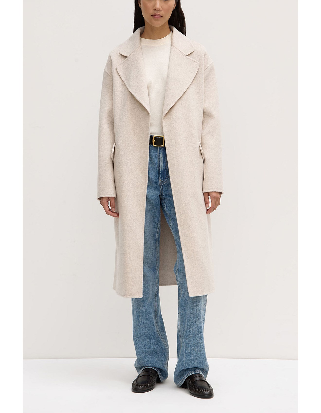 Assembly Label Sadie Single Breasted Wool Coat Oat Marle | David Jones