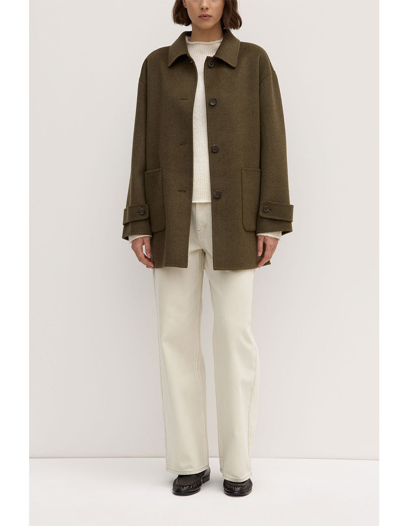 Assembly Label Pierra Wool Coat Spruce Marle | David Jones