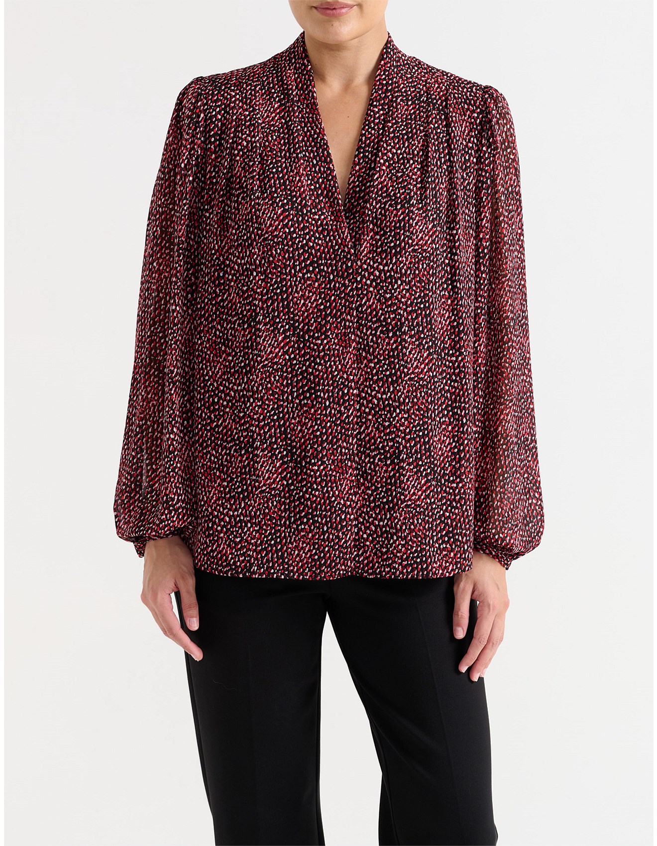 David Jones Collection Long Sleeve Chiffon Blouse | David Jones