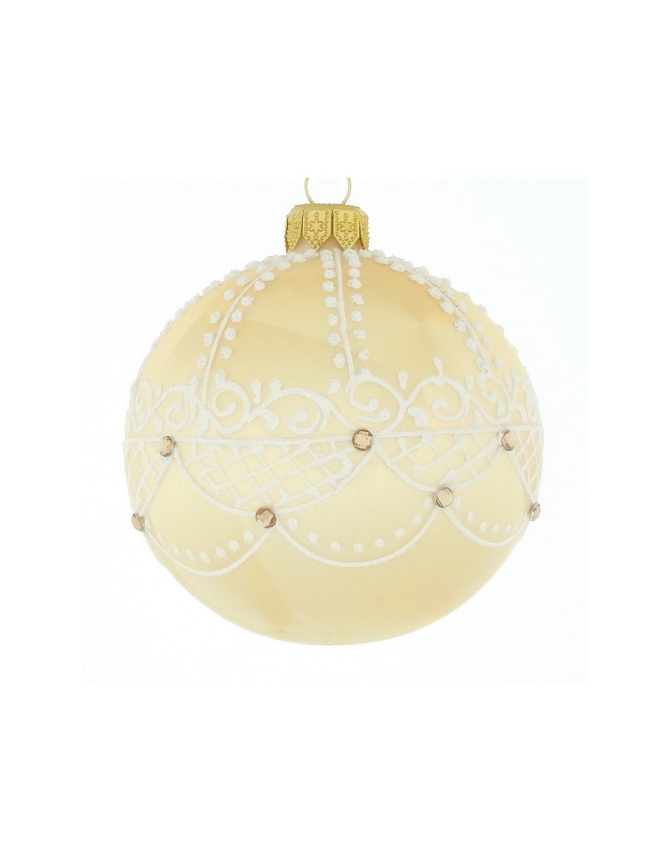 David Jones Collection 8cm White Swags and Gems On Light Gold European ...