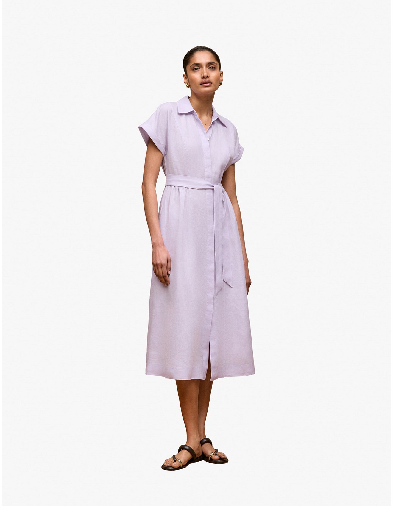 Trenery Linen Panelled Shirt Dress | David Jones