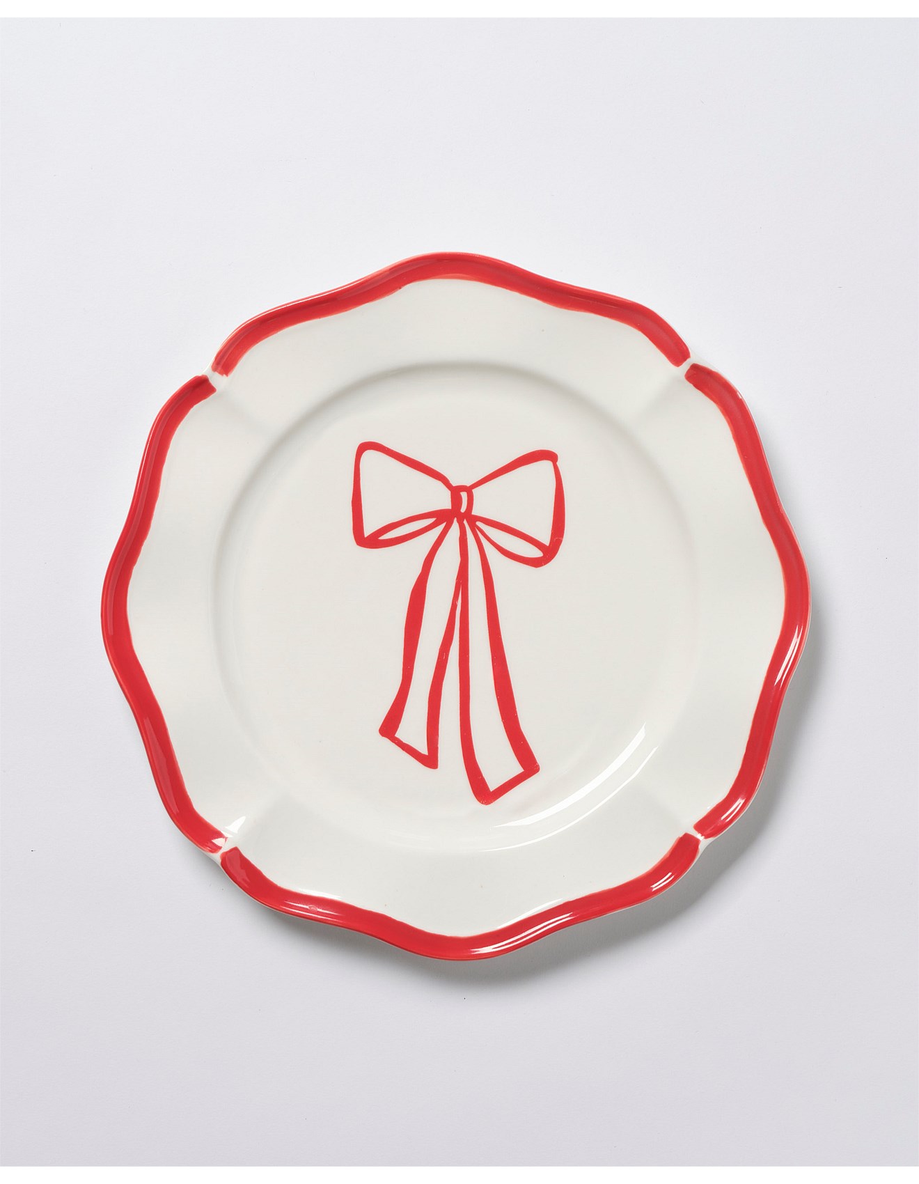 No. 22 Home Bow Red Dinner Plates Set Of 4 | David Jones