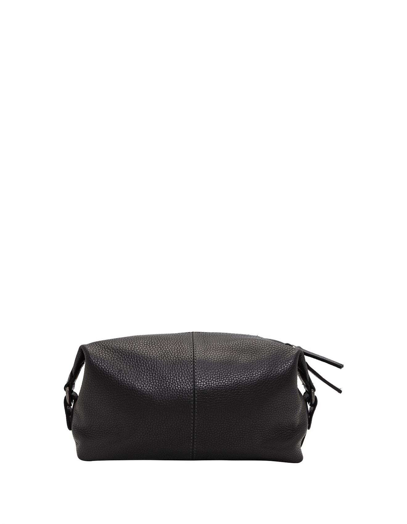 Alta Linea Pebble Leather Washbag Floater Choc Bitter | David Jones
