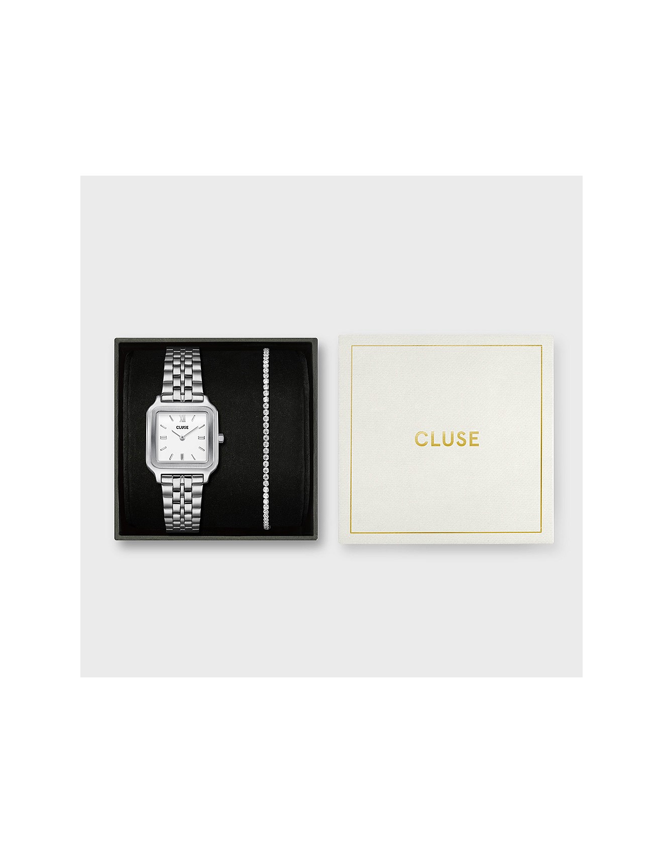 Cluse Cluse Gracieuse White Dial Silver Gift Set With Eleve Tennis ...
