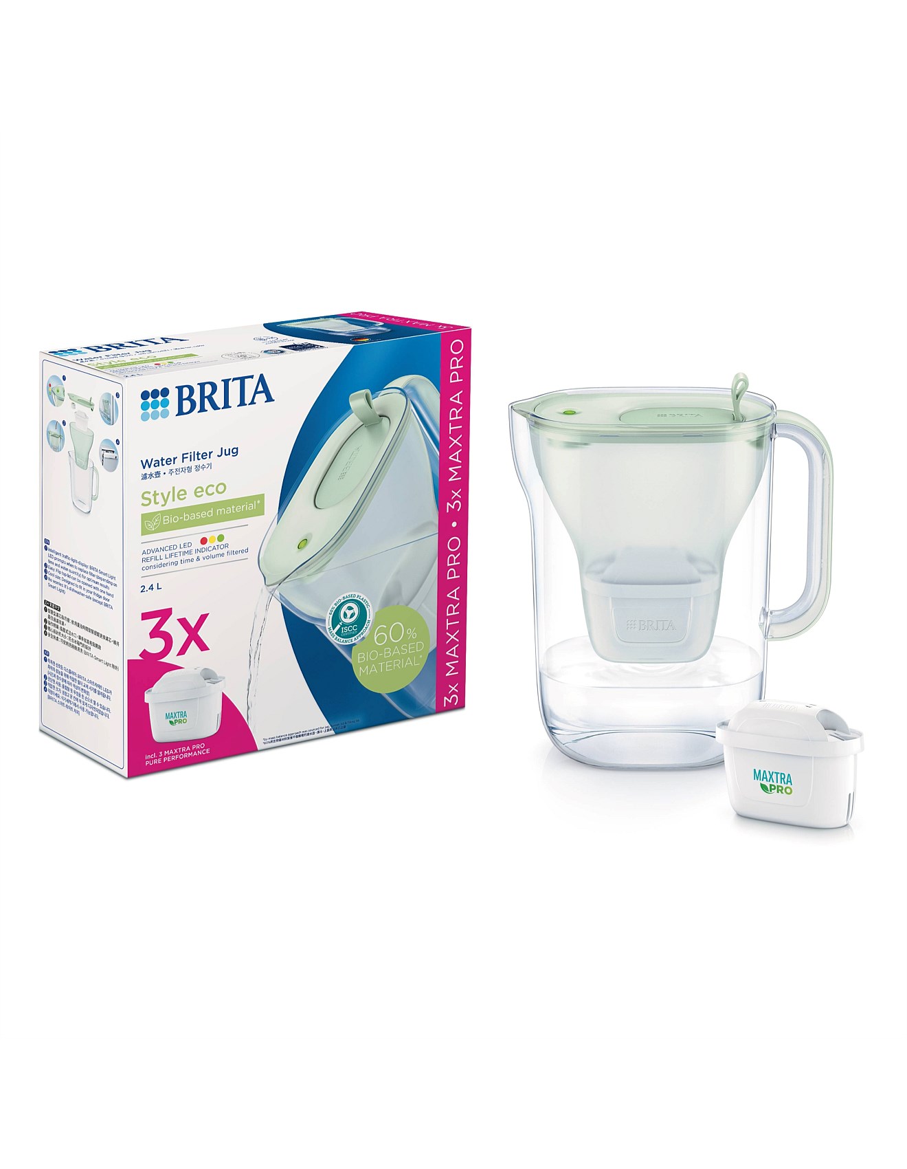 Brita Brita Water Filter Jug Style Eco 2.4l (3 Maxtra Pro Filters ...