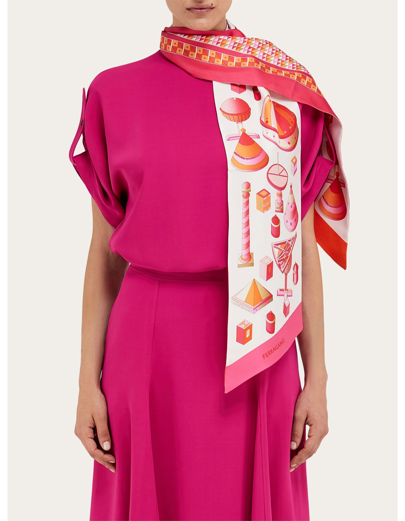 Ferragamo Nadir Print Bandeau -Cotton Candy | David Jones