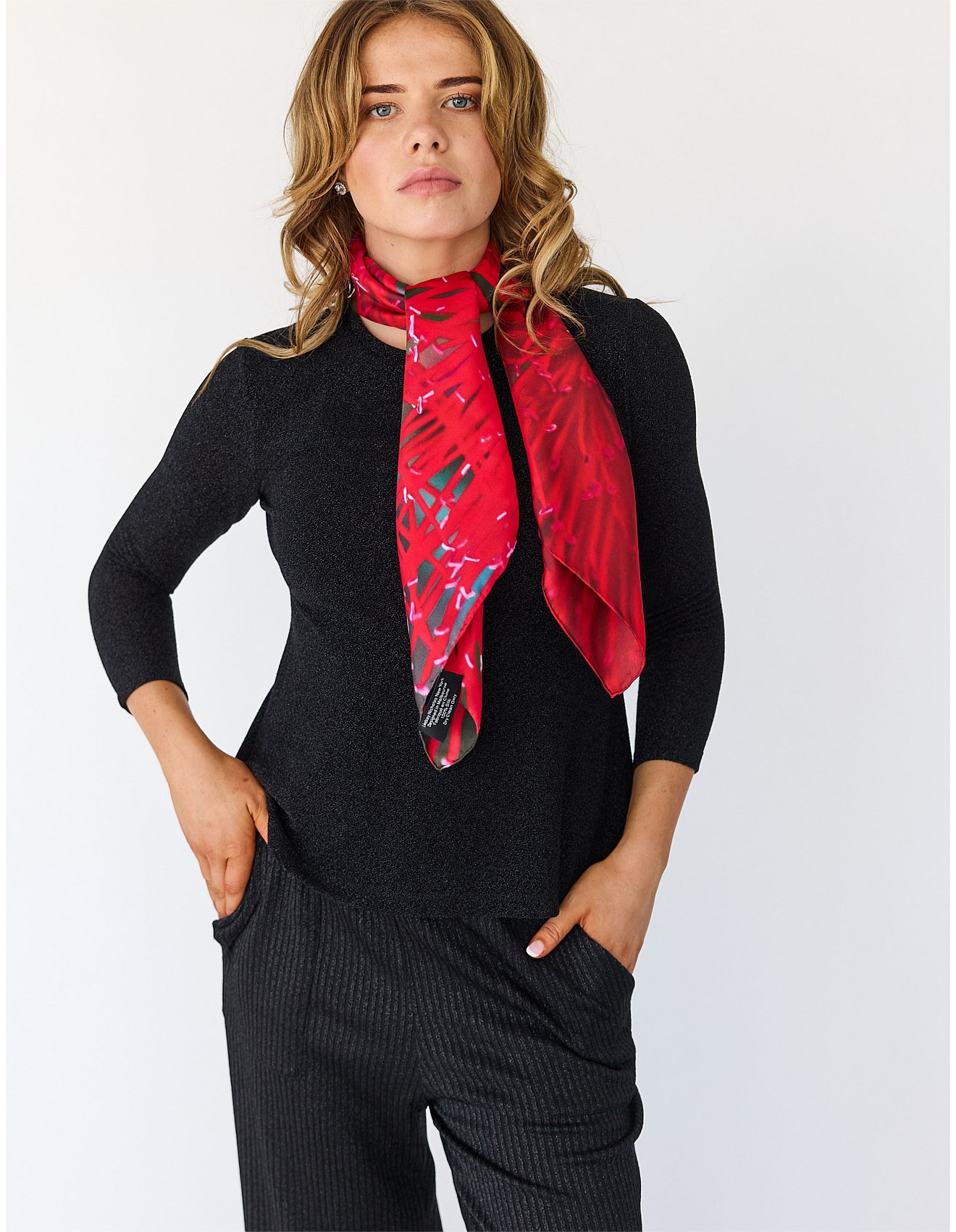 Lindsay Nicholas Ny Melbourne Scarlet Burst Silk Scarf | David Jones