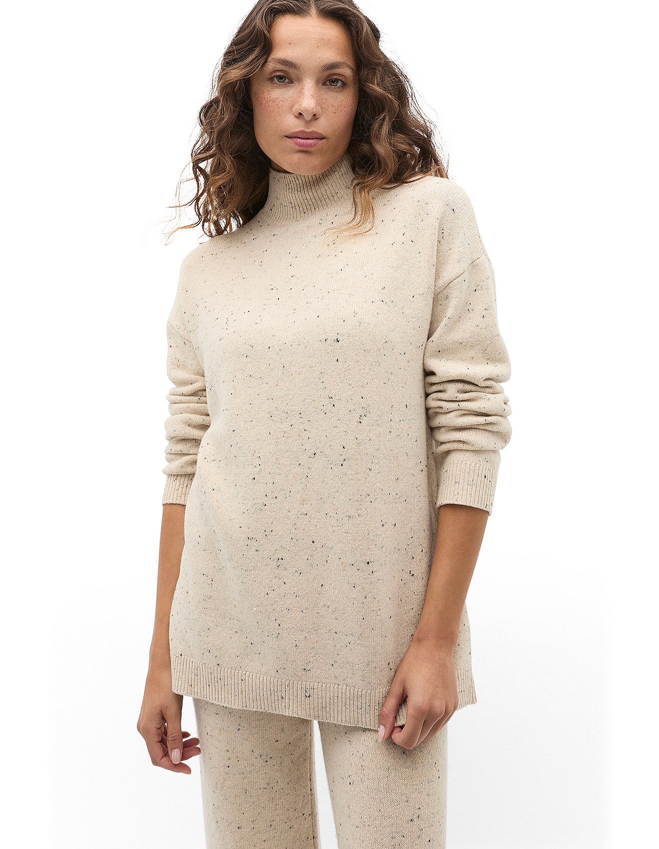Seed Heritage Fleck Mock Neck Slouch Knit | David Jones