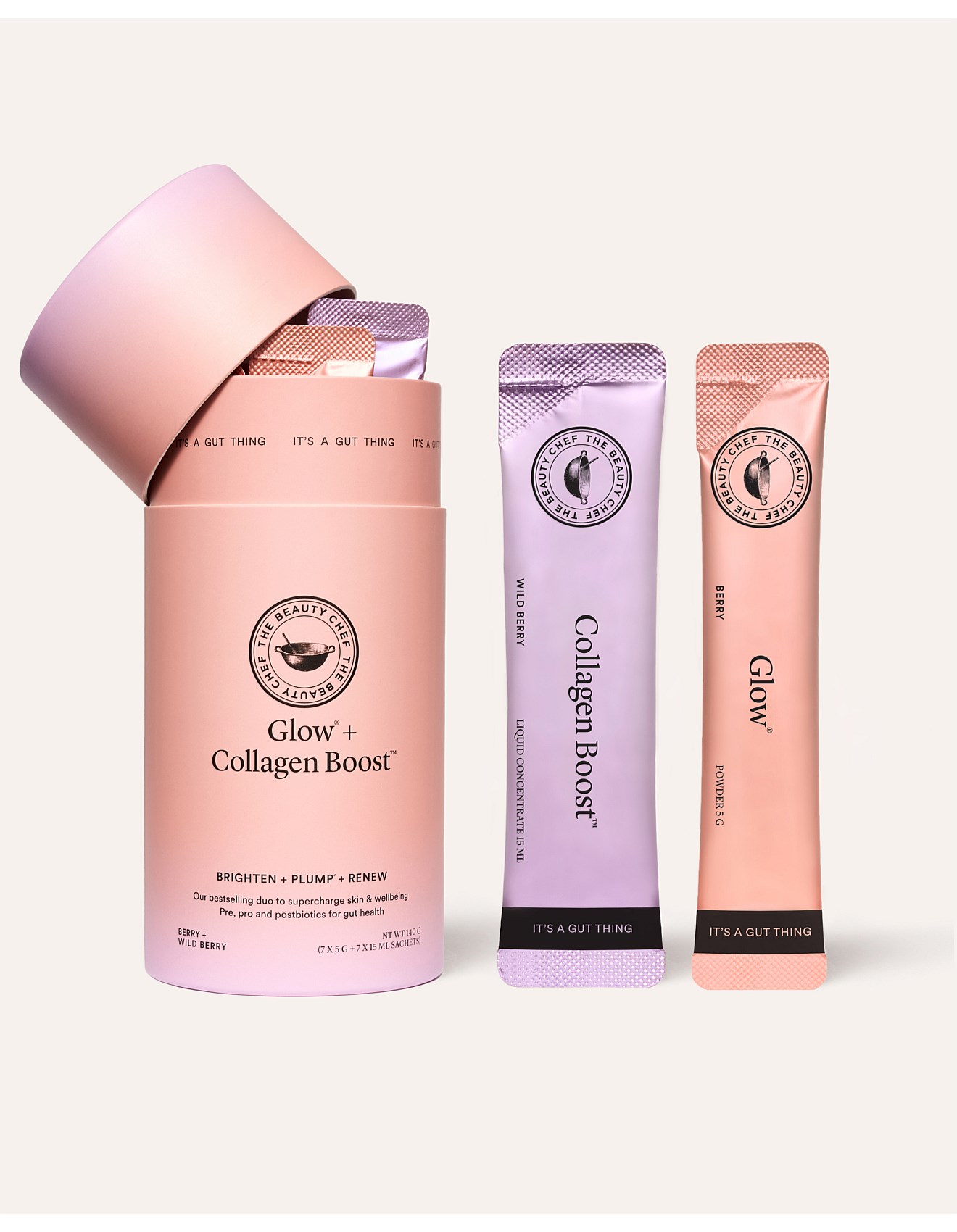 The Beauty Chef Glow Sachets 7 X 5g + Collagen Boost Sachets 7 X 15ml ...