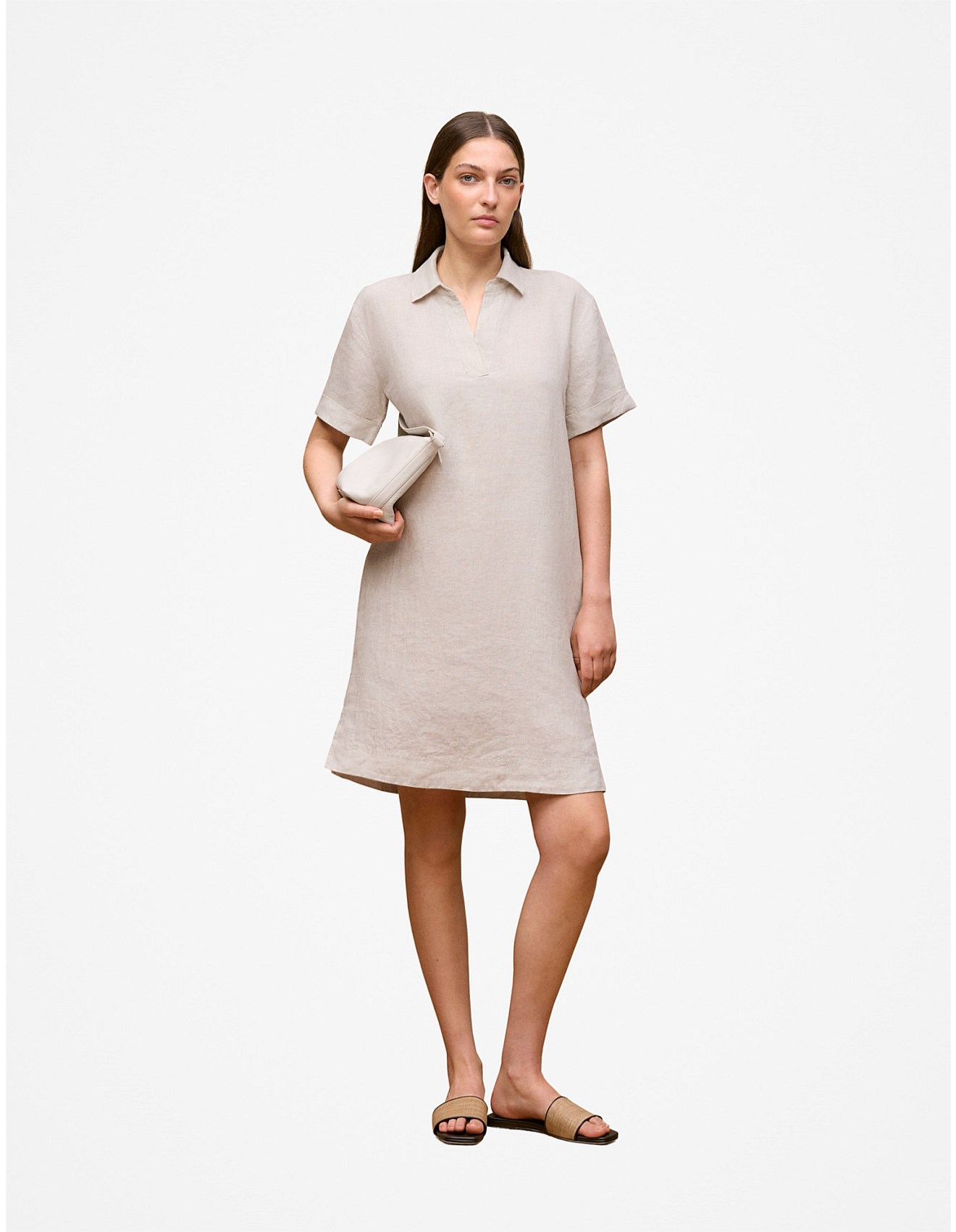 Trenery Linen Popover Shift Dress | David Jones