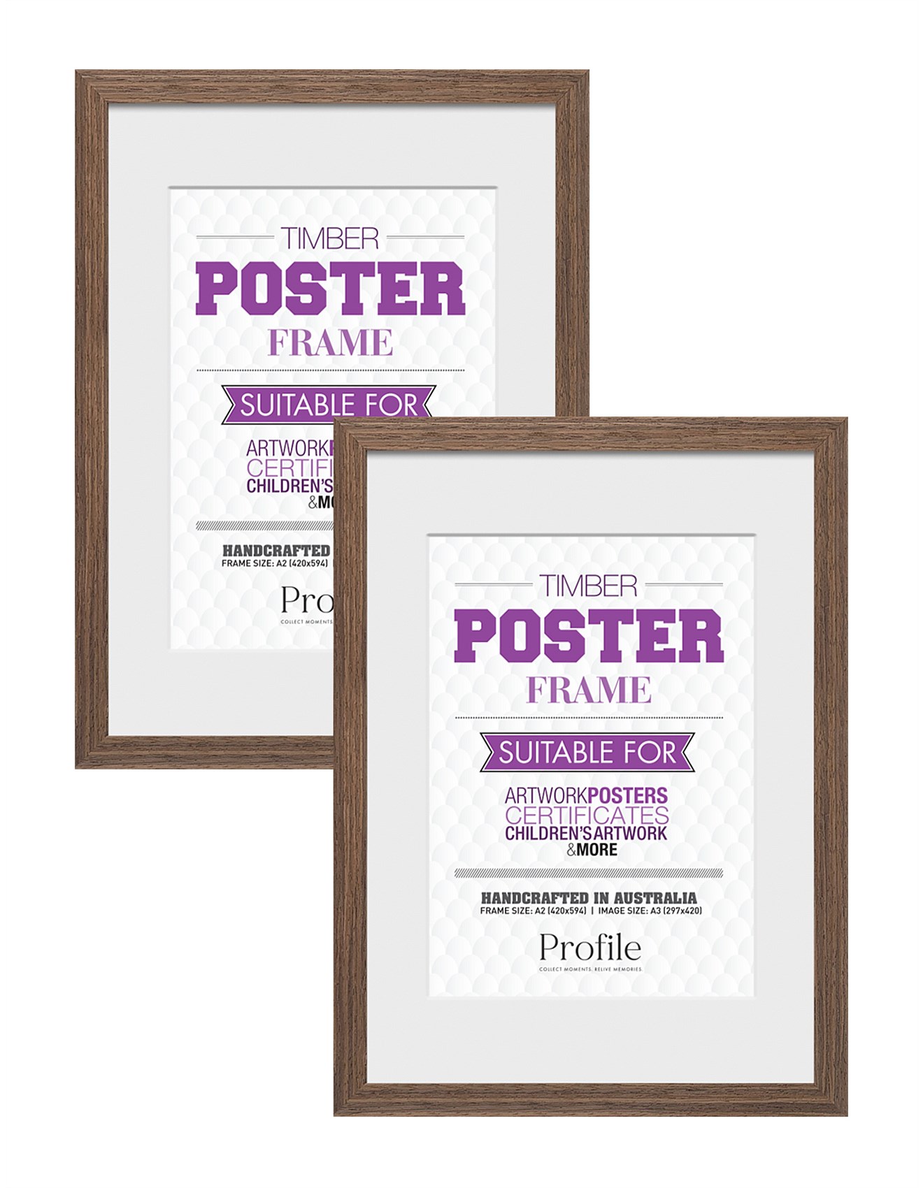 Profile Australian Made Timber Poster Frame A2/a3 Chestnut (2 Pack ...