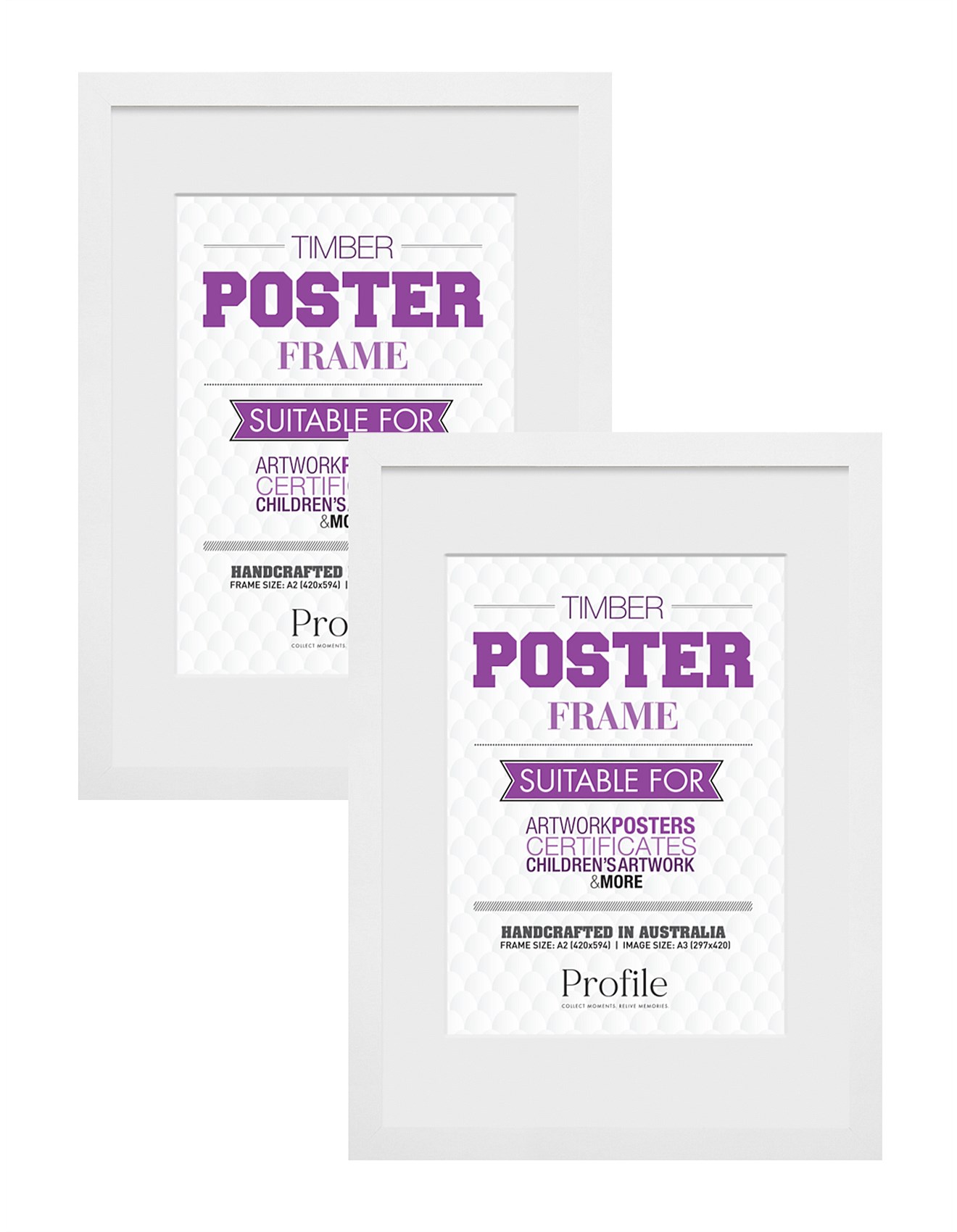 Profile Australian Made Timber Poster Frame A2/a3 White (2 Pack ...