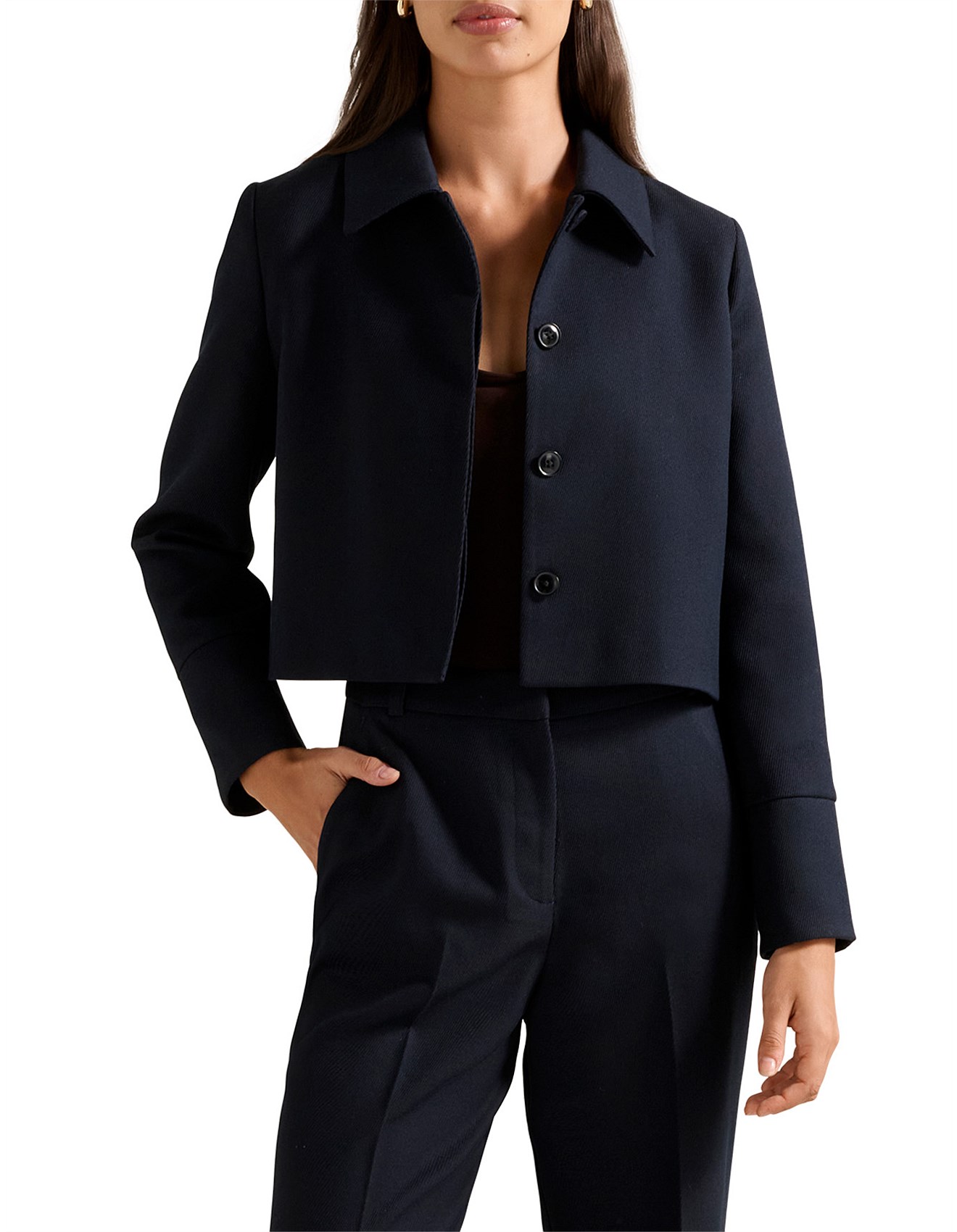 Forever New Carson Twill Crop Jacket | David Jones