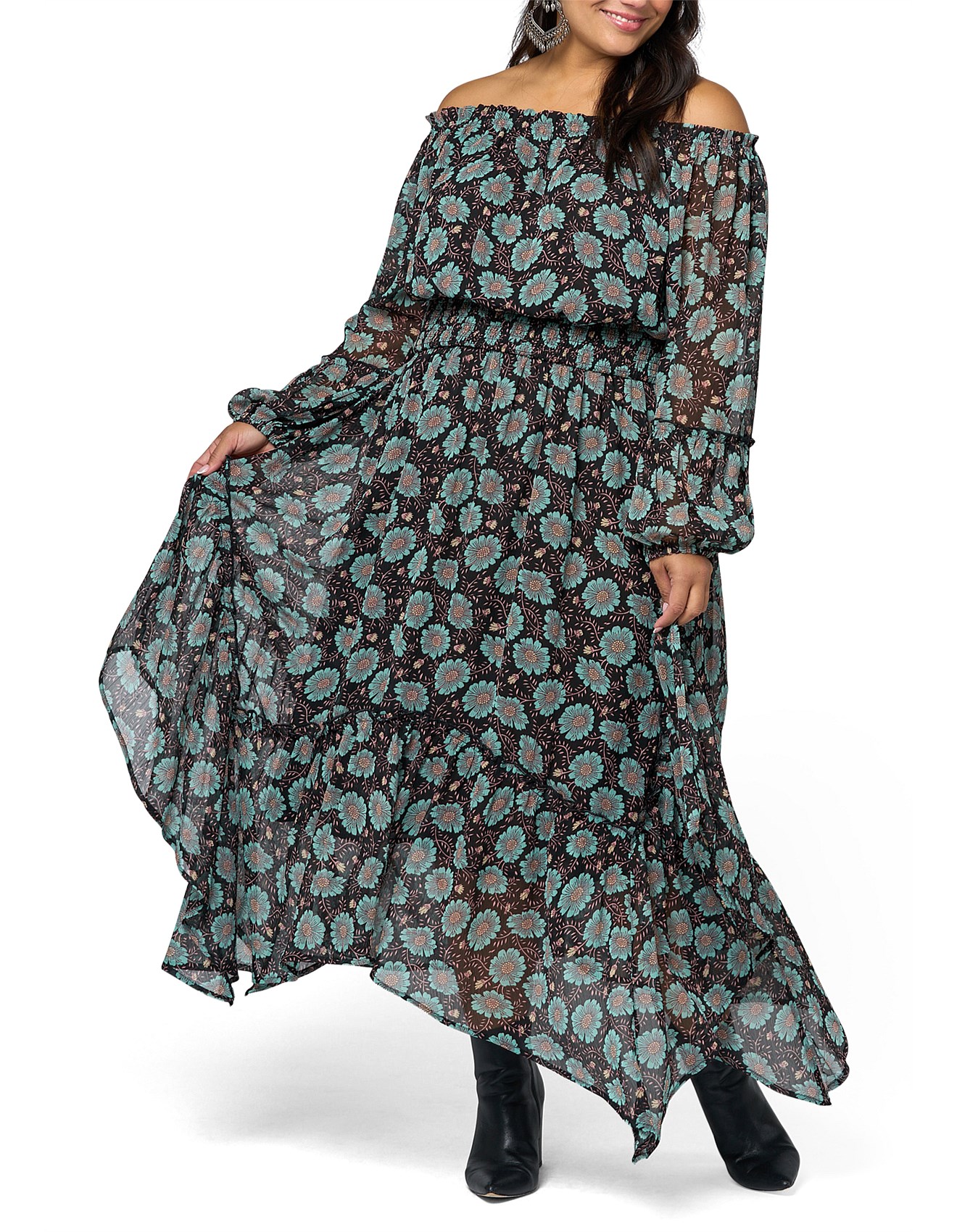 Curve Project the Poetic Gypsy Raven Moon Midi Dress | David Jones