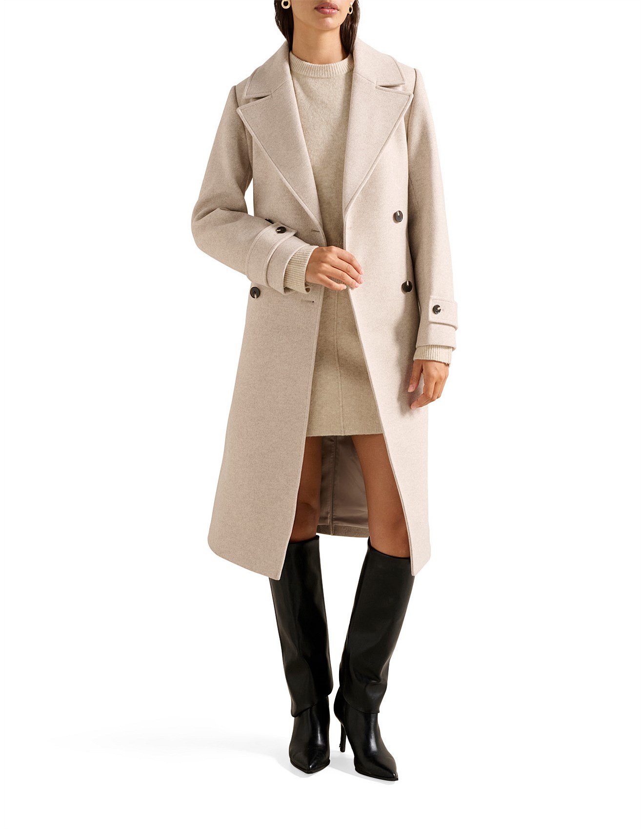 Forever New Cara Double Breasted Wrap Coat | David Jones