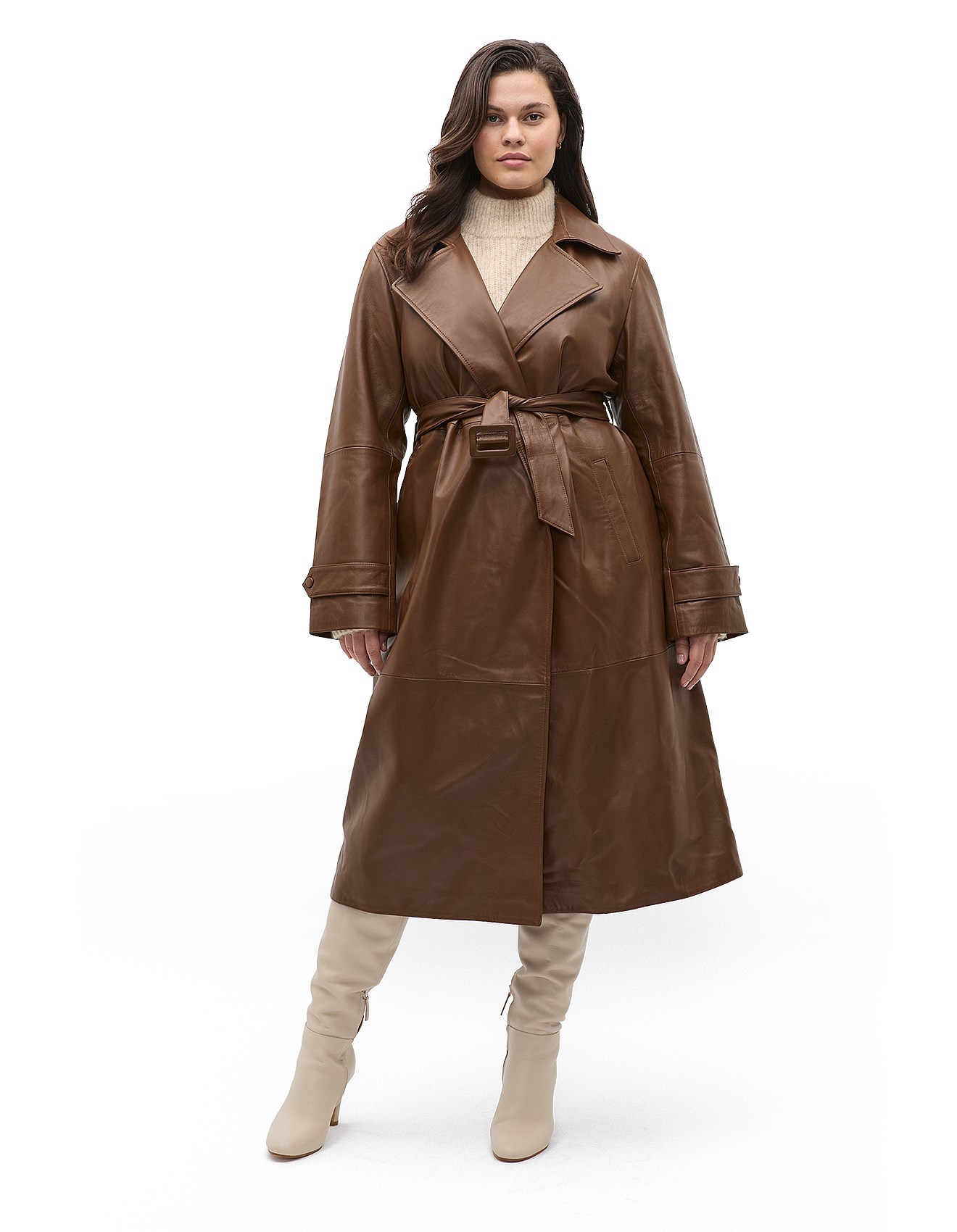 Seed Heritage Leather Belted Trench Coat | David Jones