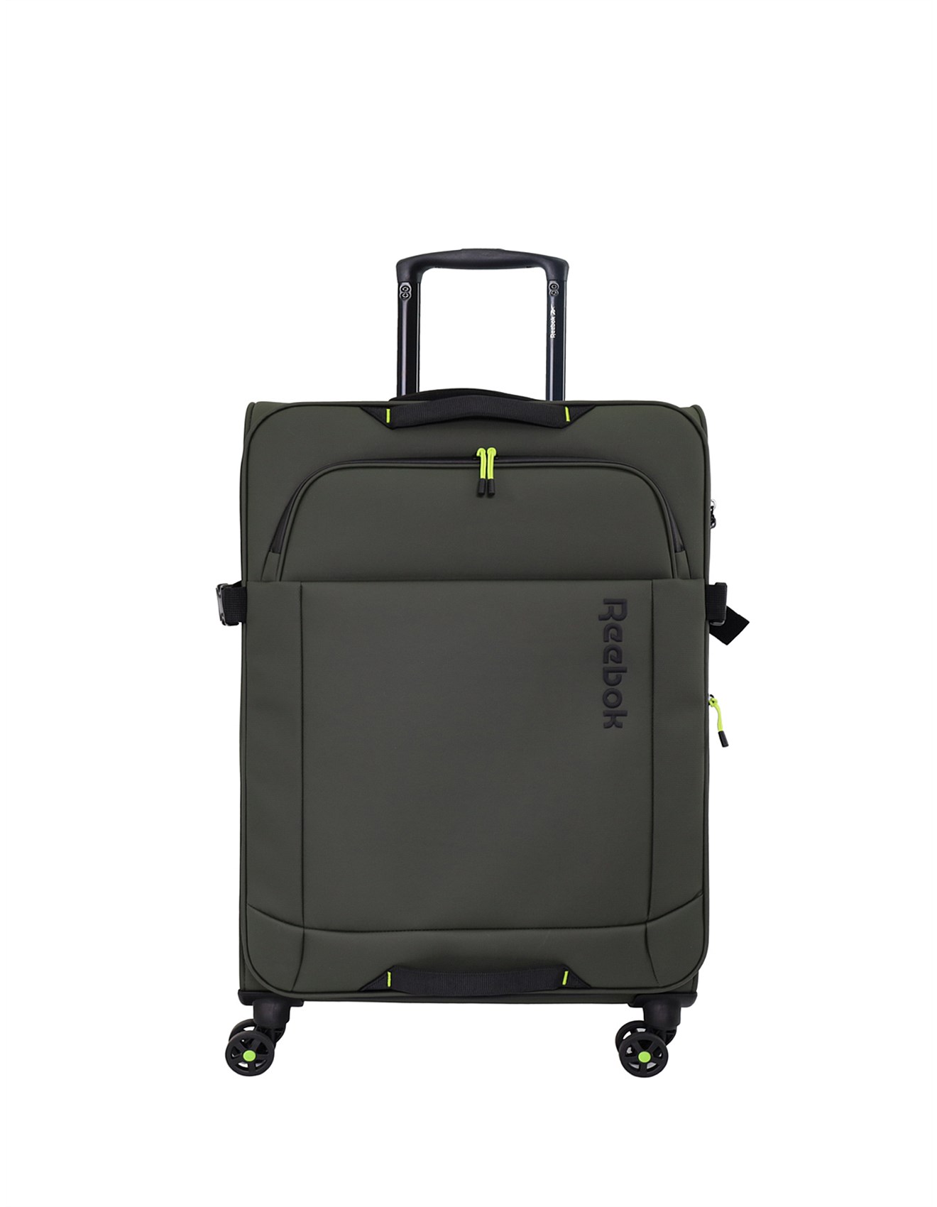 Reebok Pro Soft Shell Expandable Spinner Suitcase 68cm Khaki | David Jones