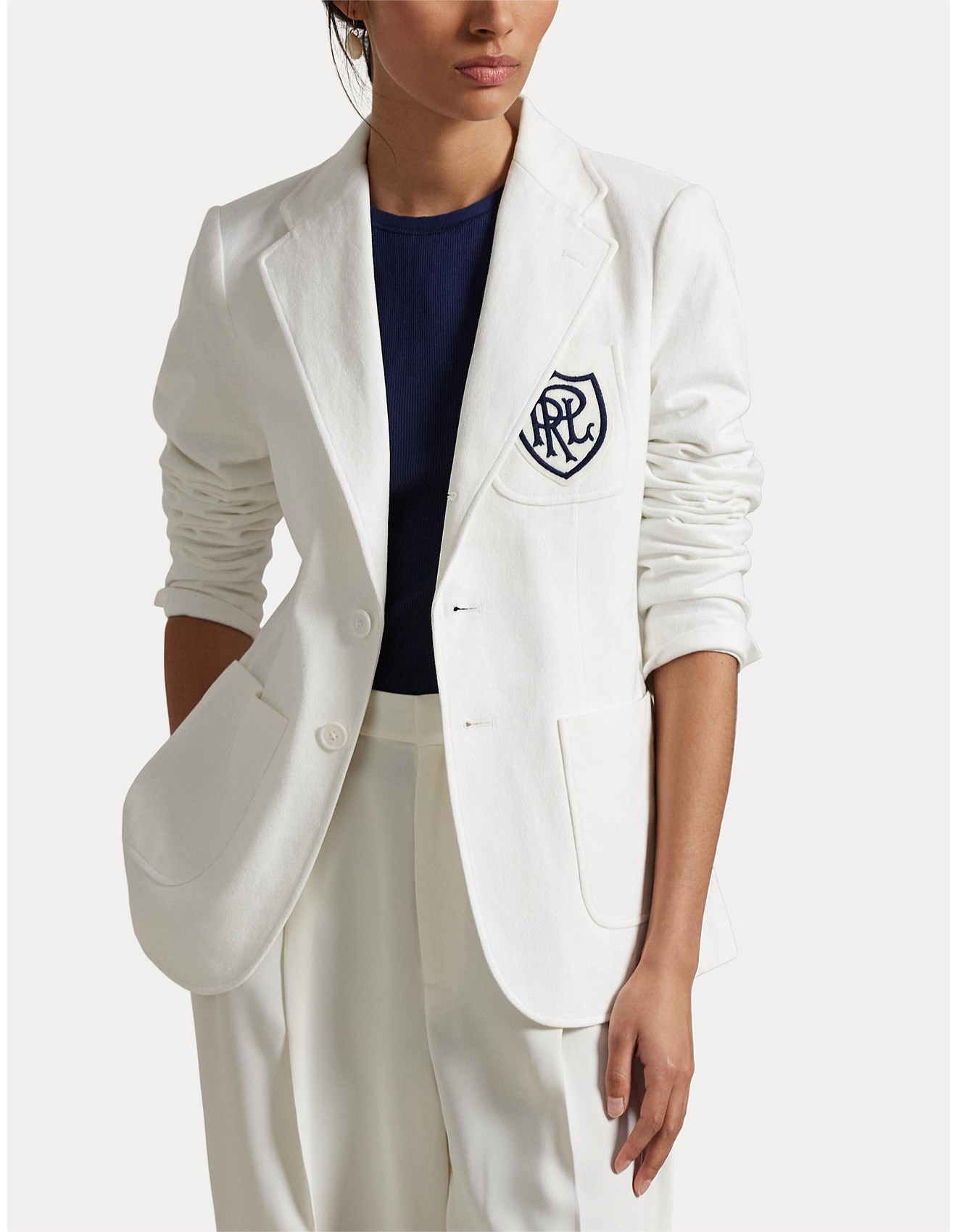 Polo Ralph Lauren Logo-crest Cotton Jersey Blazer | David Jones