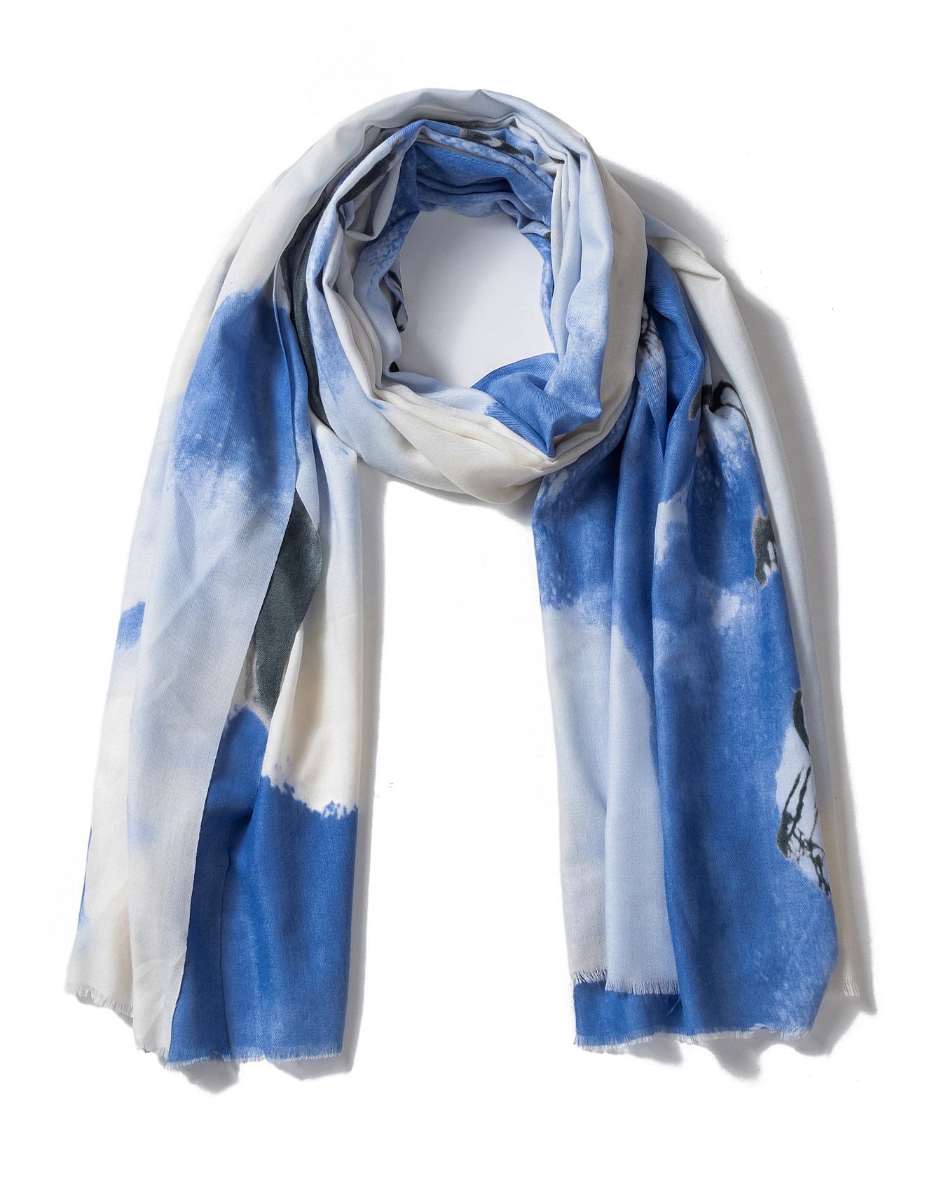 Gregory Ladner Abstract Watercolour Scarf | David Jones