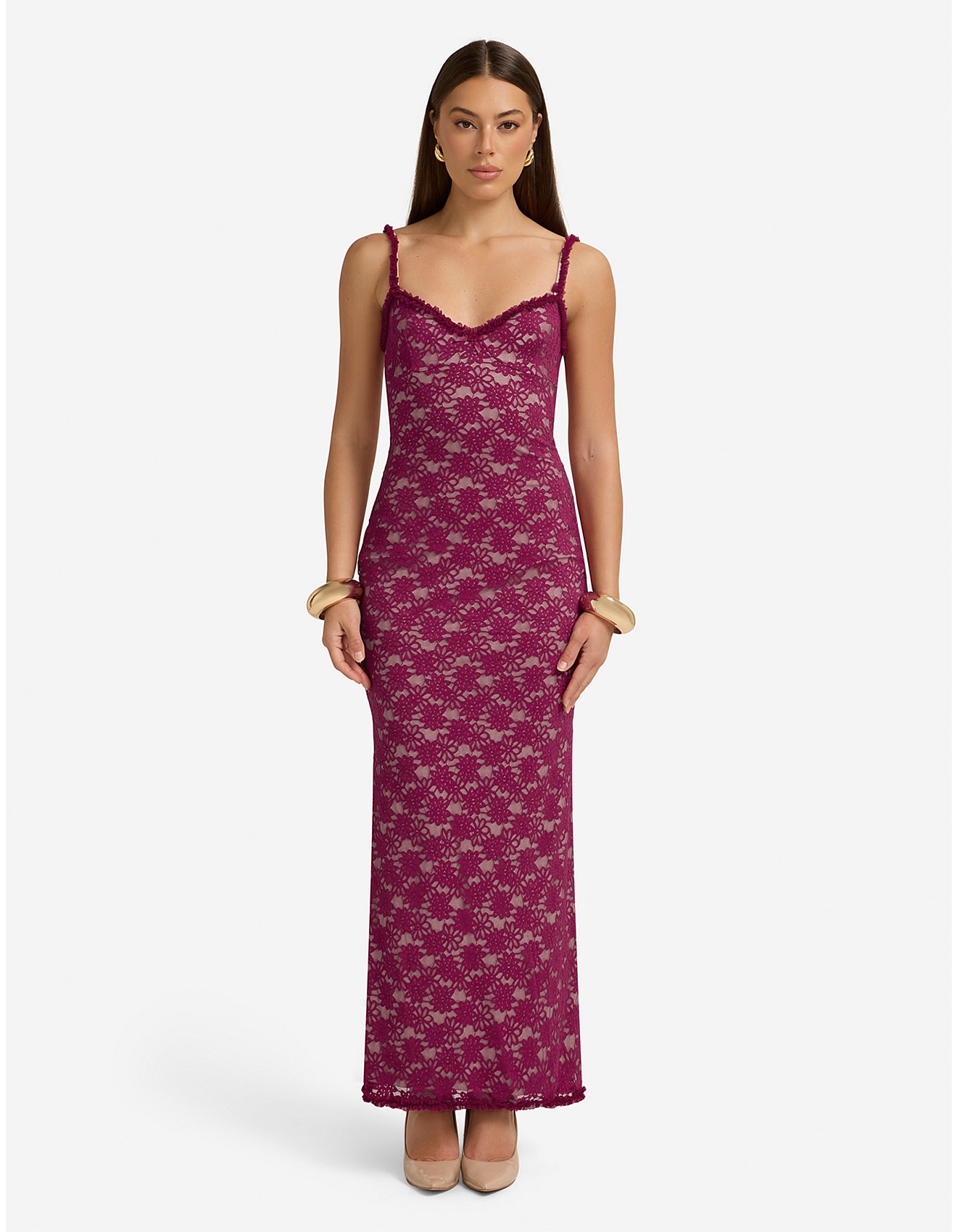 Runaway the Label Sarta Lace Maxi Dress | David Jones