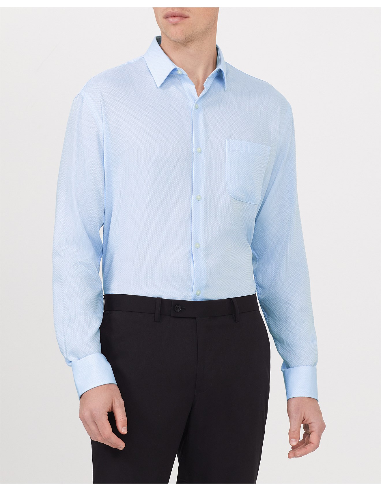Van Heusen Long Sleeve Classic Windsurfer Soft Touch Plain Dobby Shirt ...