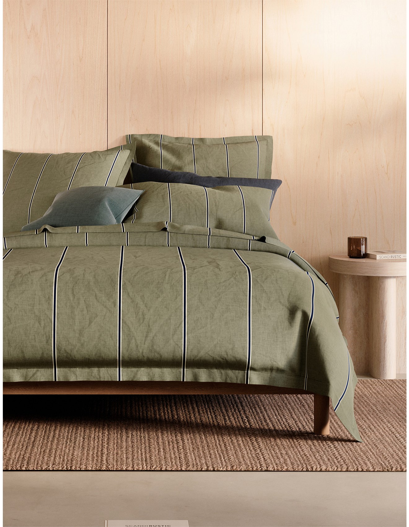 Sheridan Abbotson Stripe Queen Quilt Cover In Thyme | David Jones