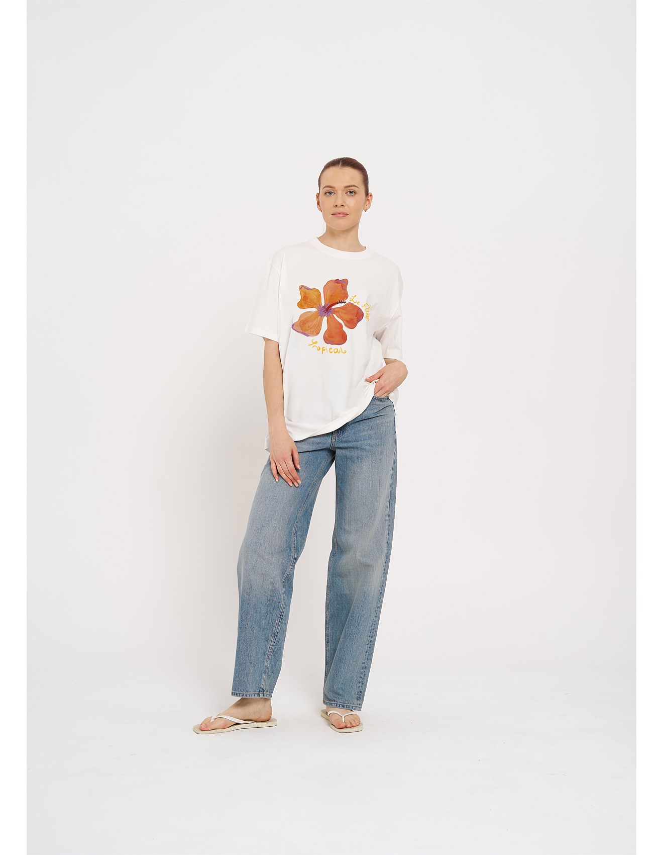 Maku Le Fleur White T-shirt | David Jones