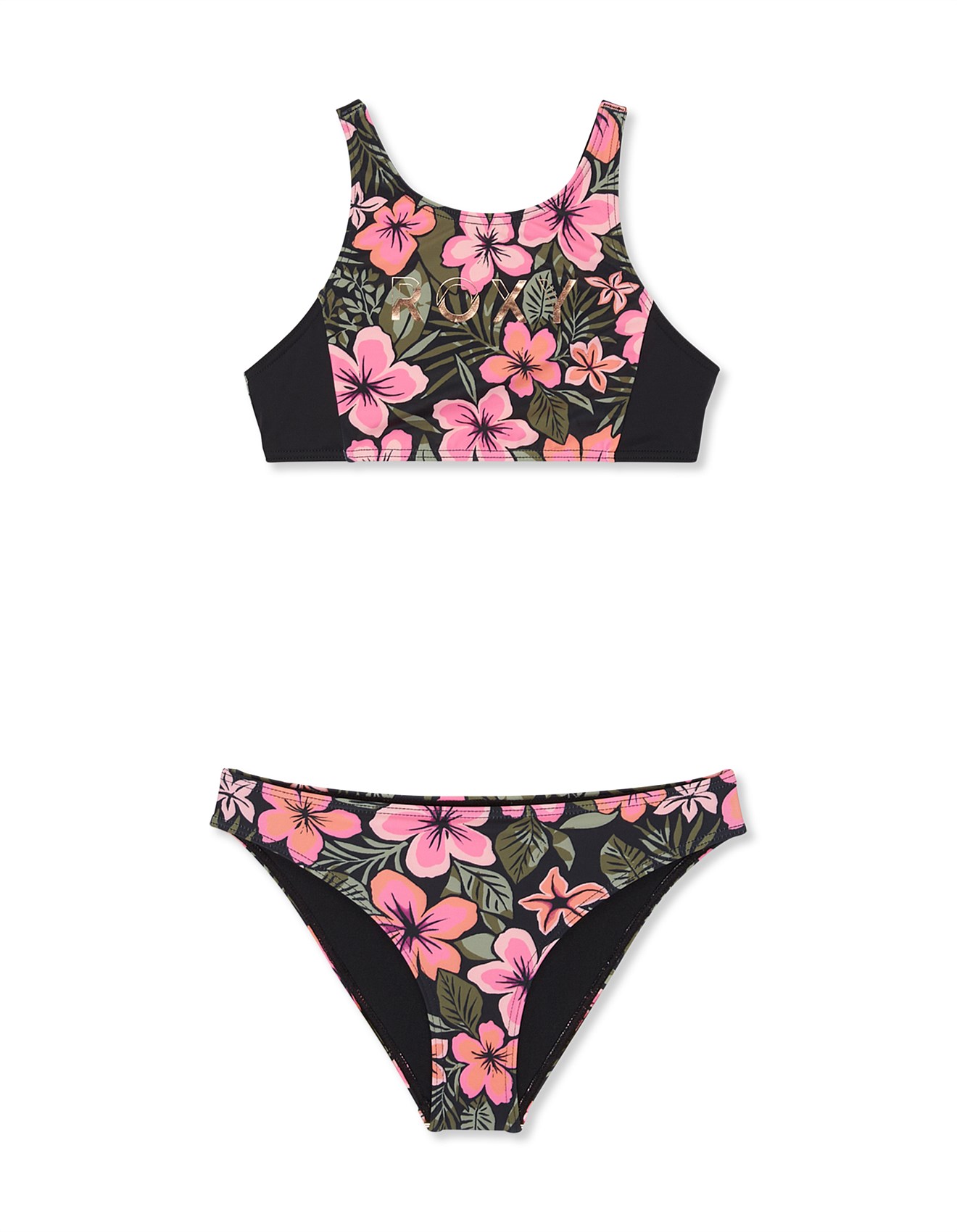 Roxy Active Floral Rash Guard Crop Top Set | David Jones