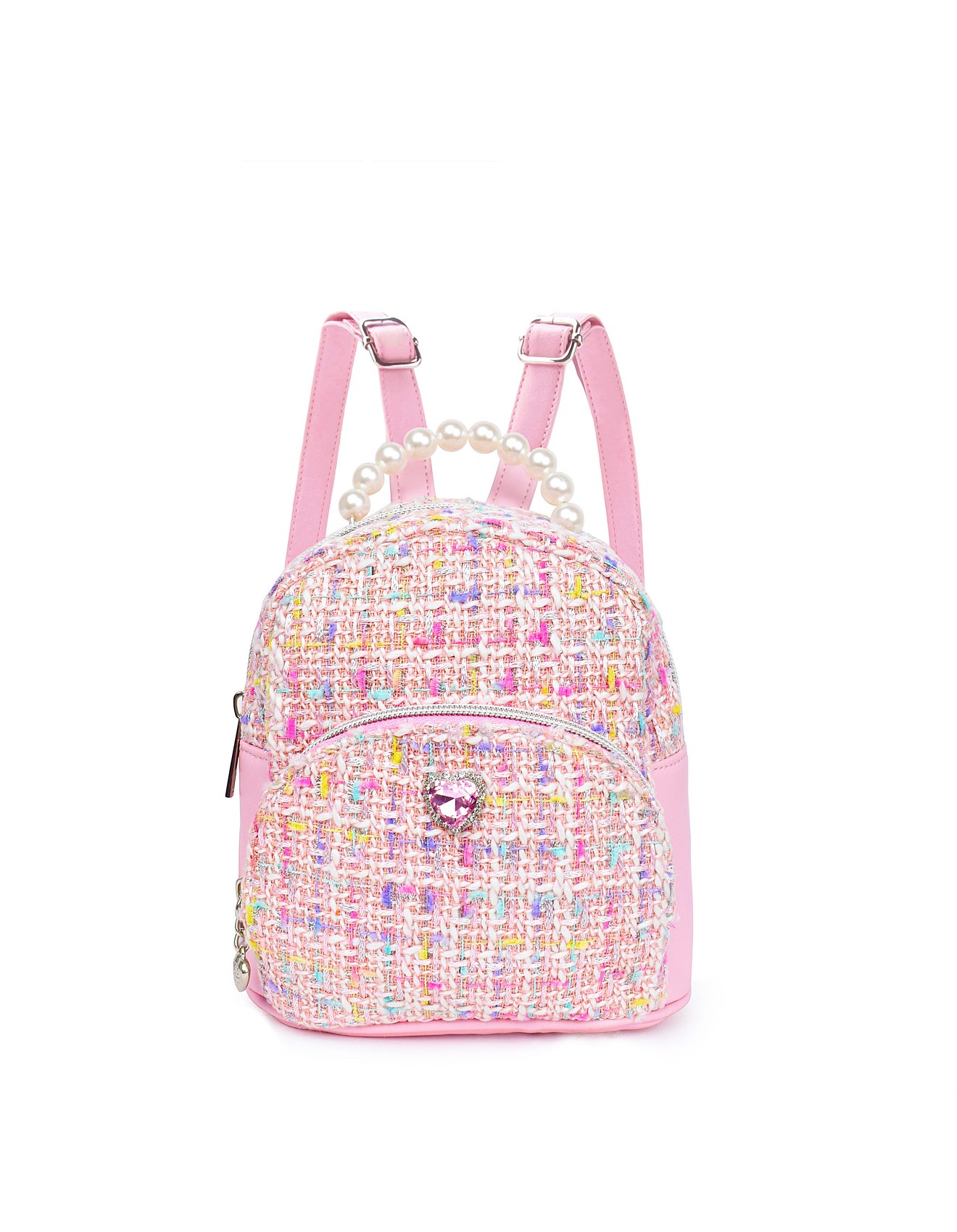 Omg Accessories Tweed Pearl Handle Micro Mini Backpack | David Jones