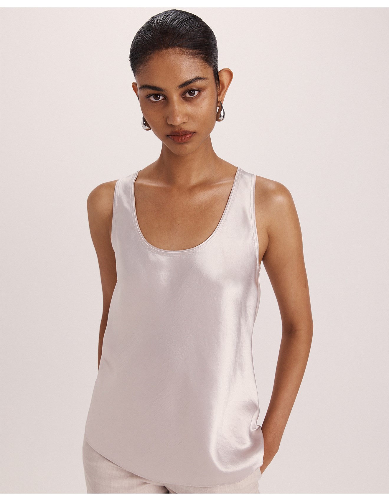 Saba Ivana Crinkle Bias Tank | David Jones