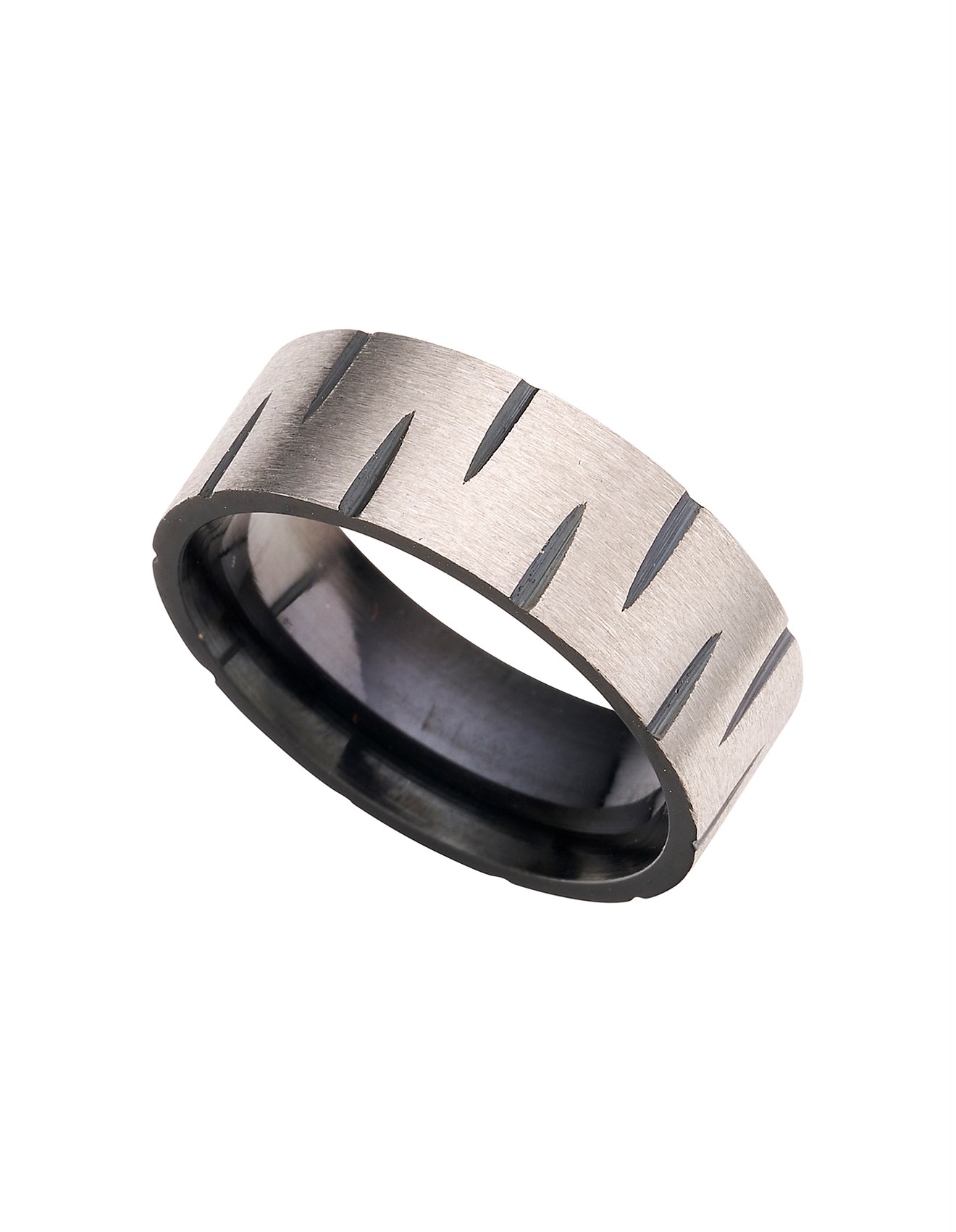 Alta Linea Brushed Cuts Ring | David Jones
