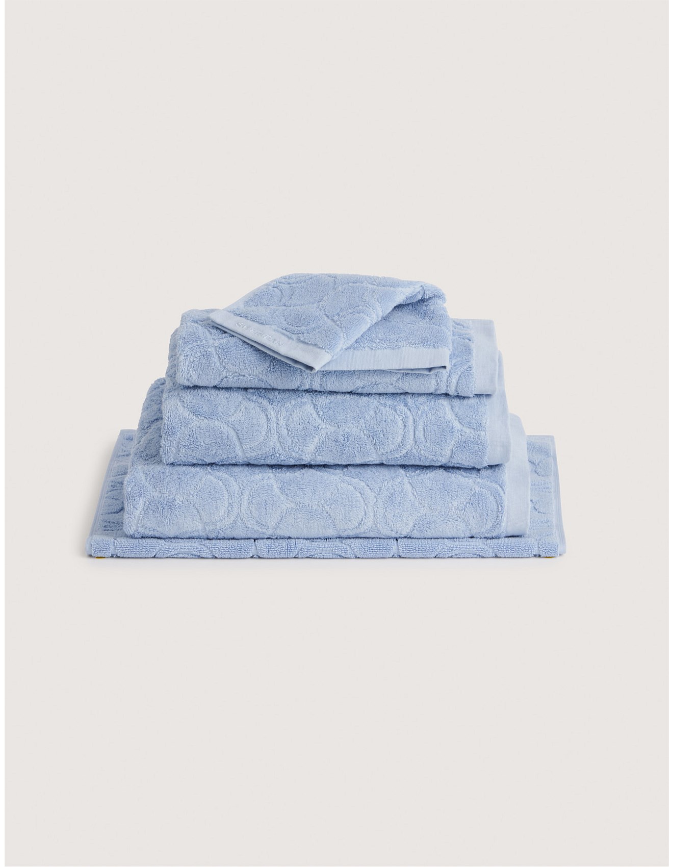 Sheridan Ultimate Indulgence Deco Bath Mat In Powder Blue | David Jones