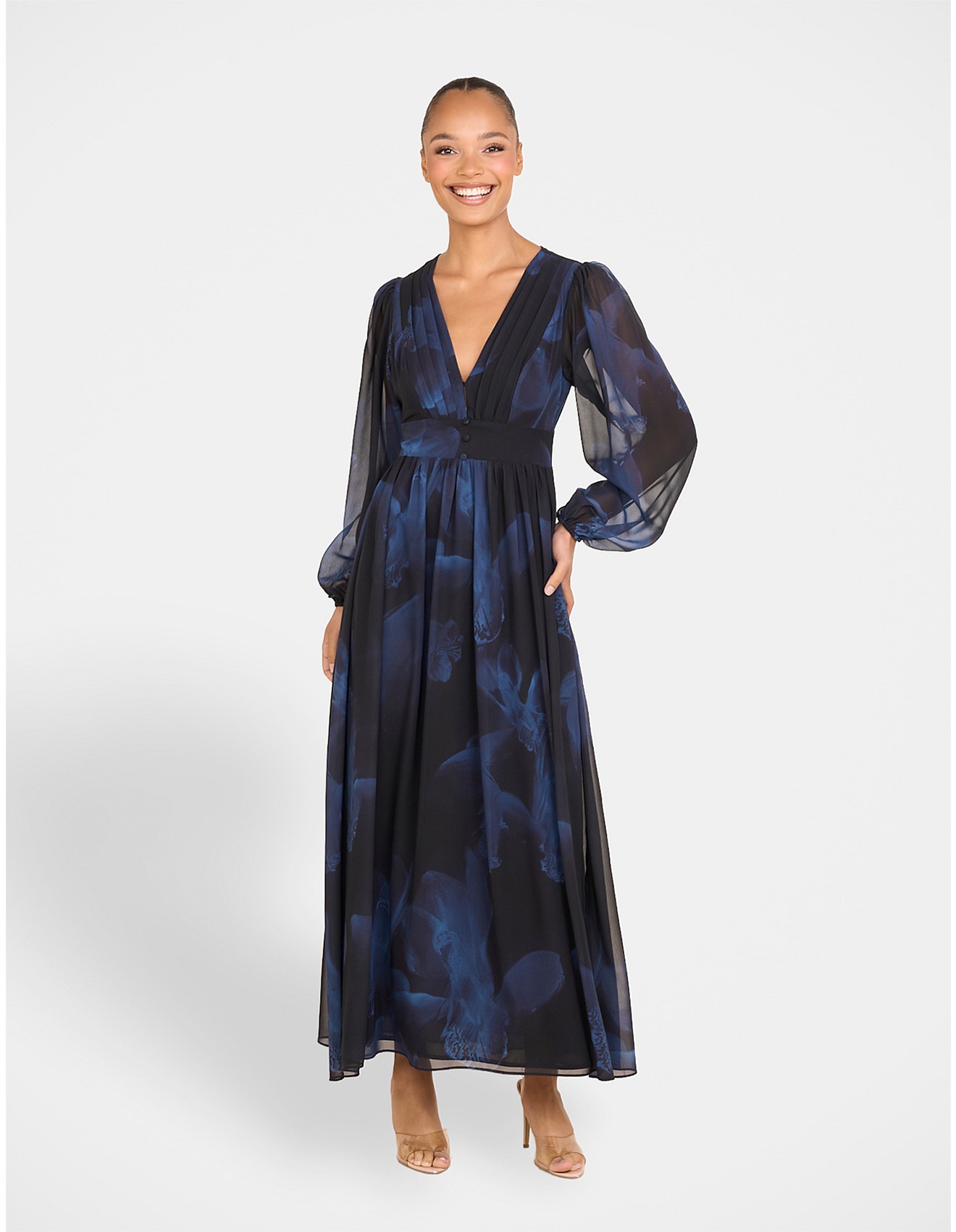 Pilgrim Sandra Deep V Maxi Dress | David Jones