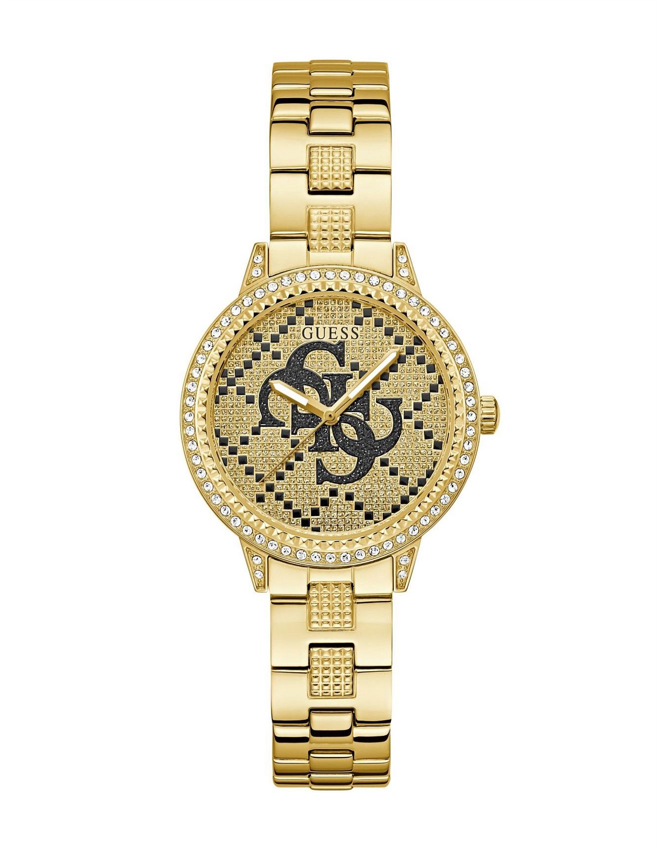 Guess Guess G Lace Black Dial Gold Bracelet Watch | David Jones