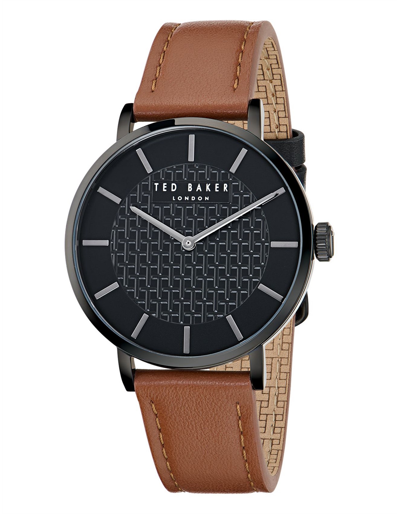 Ted Baker Ted Baker Staciie Gents Black Dial Tan Leather Strap Watch ...