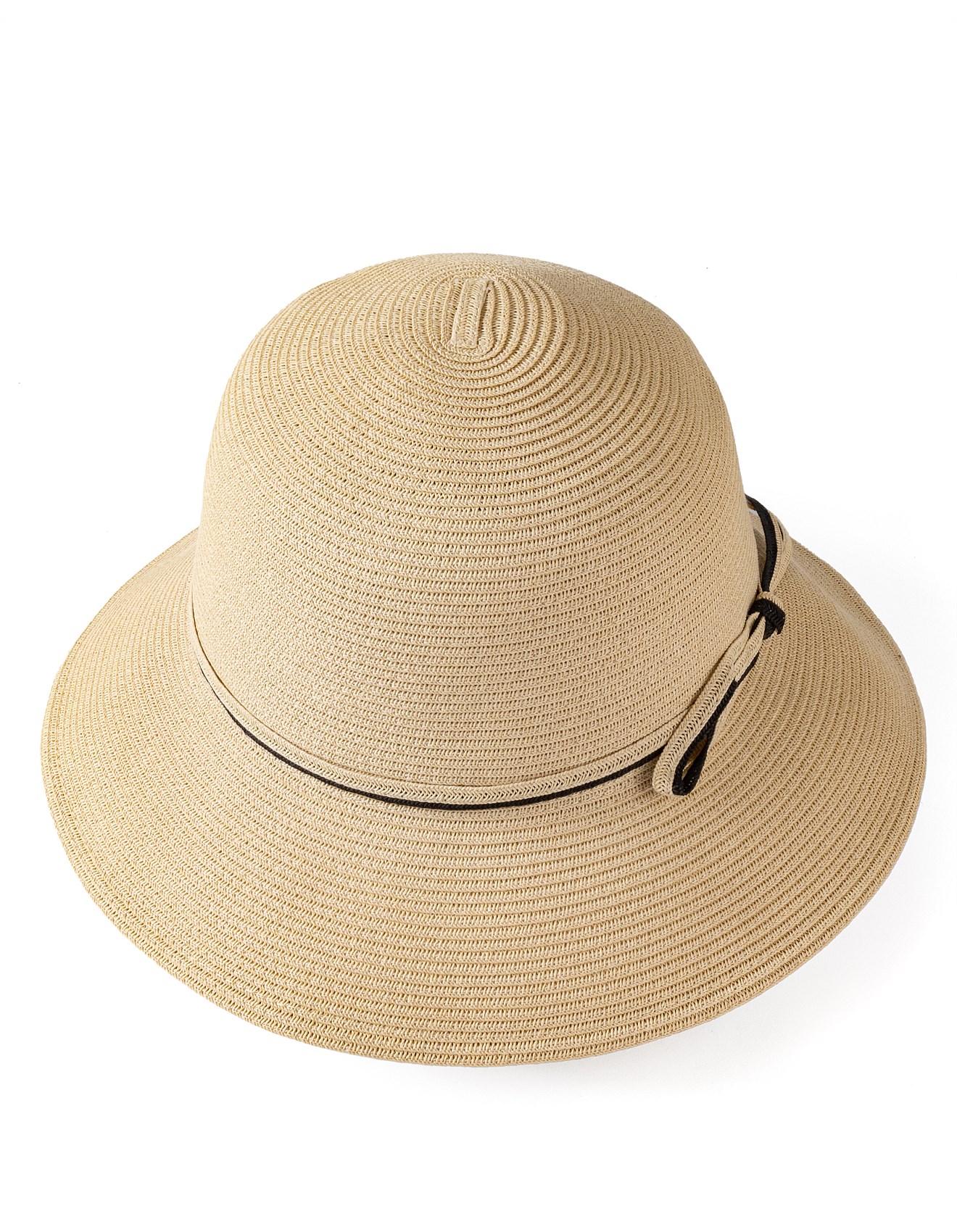 Gregory Ladner Paper Braid Bucket Hat With Contrast Bow Trim | David Jones