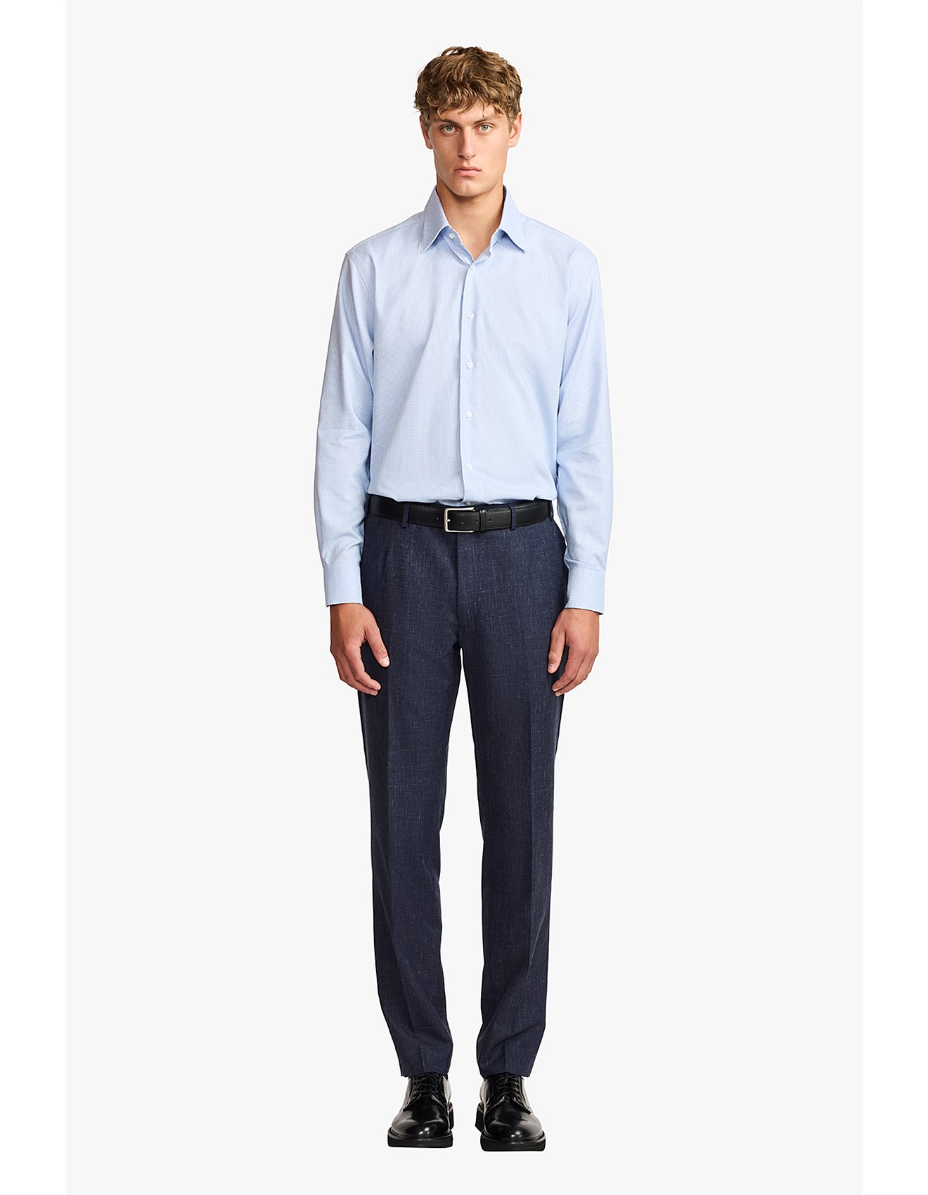 Anthony Squires Gus Formal Shirt -Blue Houndstooth | David Jones
