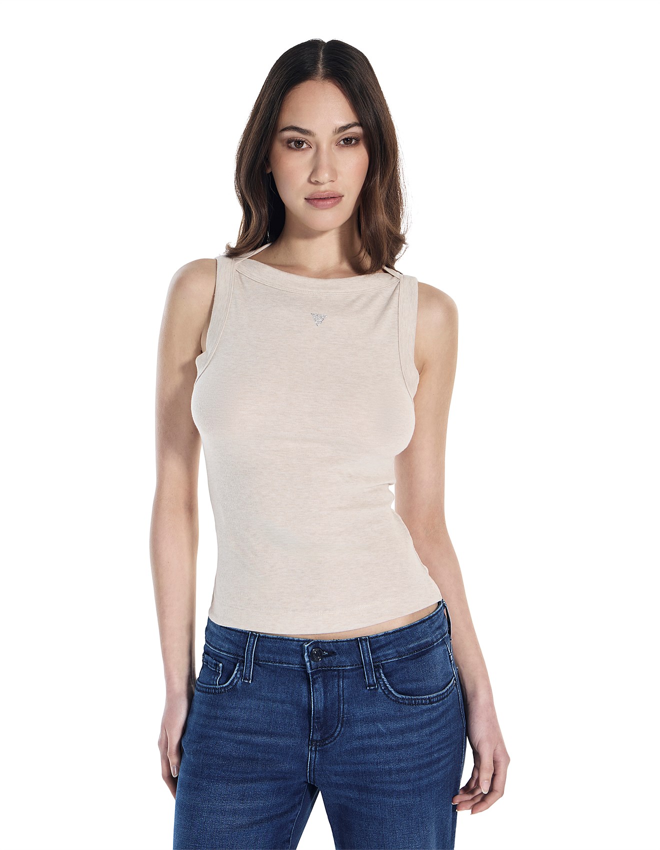 Guess Tina Ribs Tank Top | David Jones