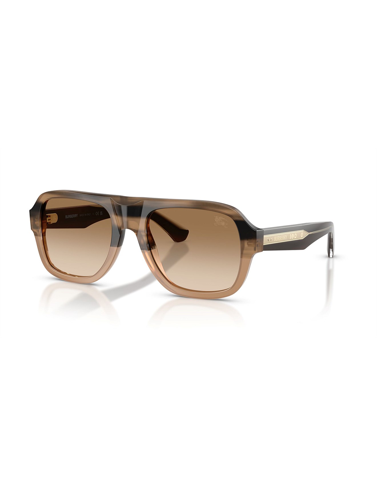 Burberry Pilot Striped Beige Gradient Brown Gradient Sunglasses | David ...