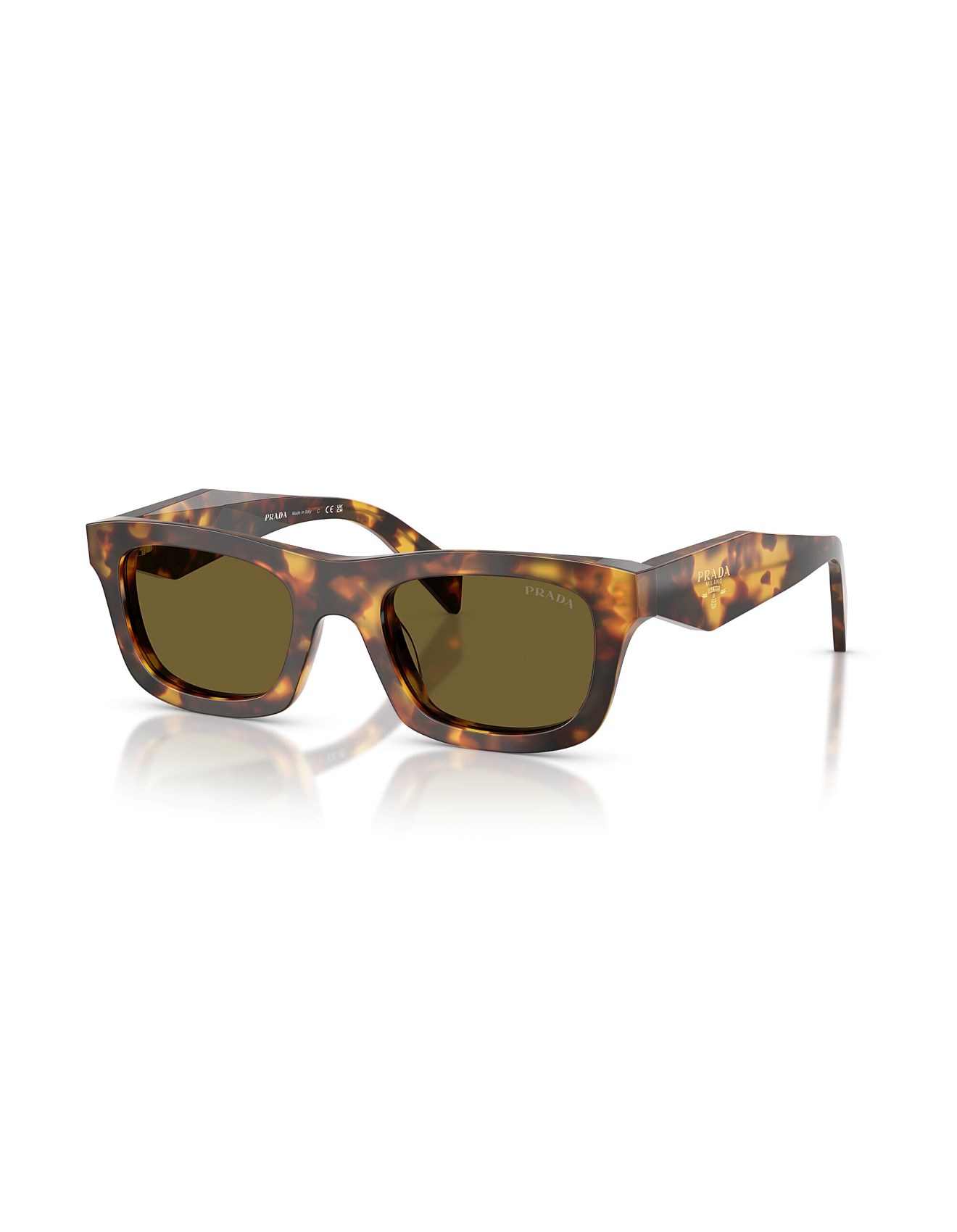 Prada Pillow Honey Tortoise Dark Brown Sunglasses | David Jones