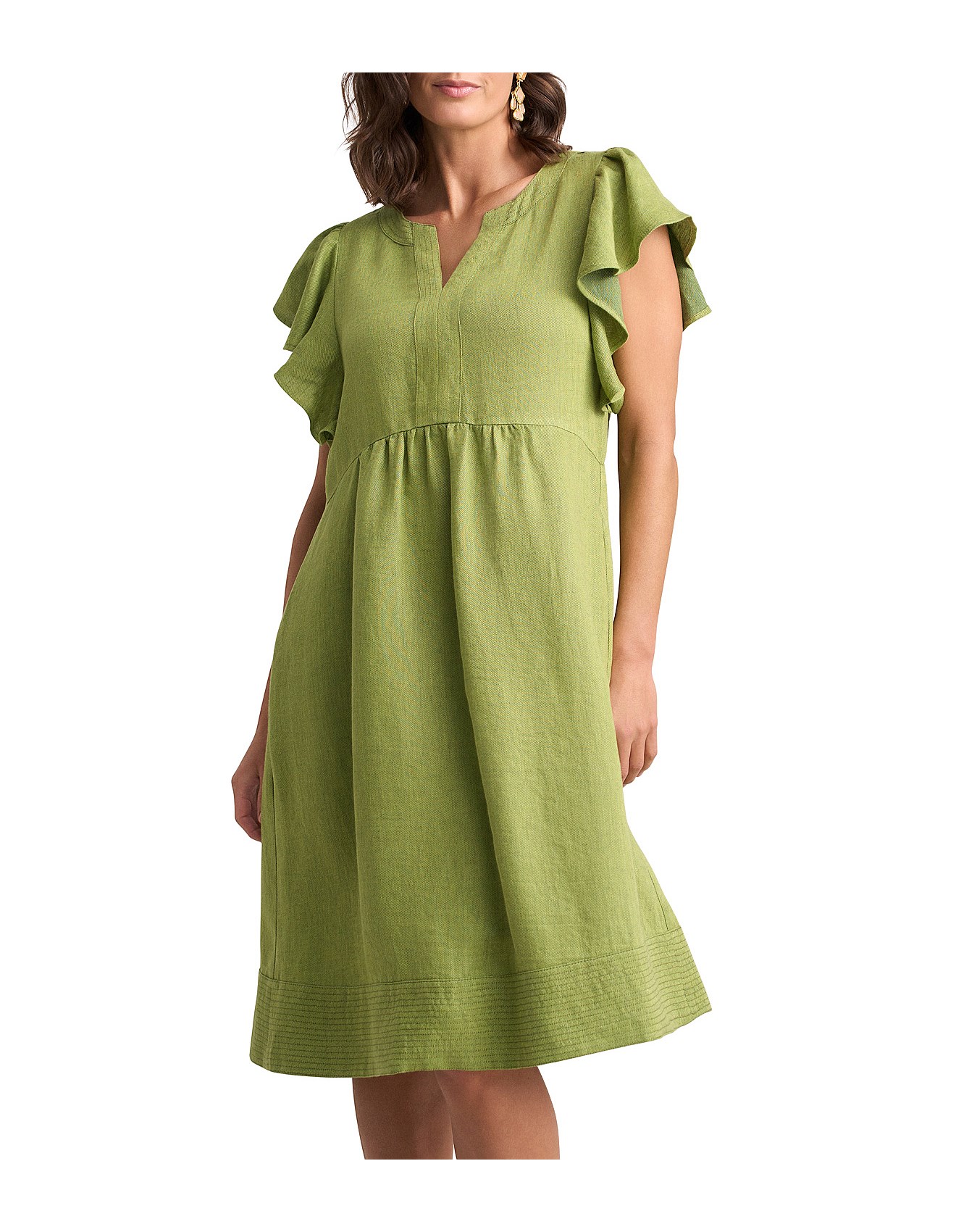 Blue Illusion Flutter Sleeve Dress | David Jones